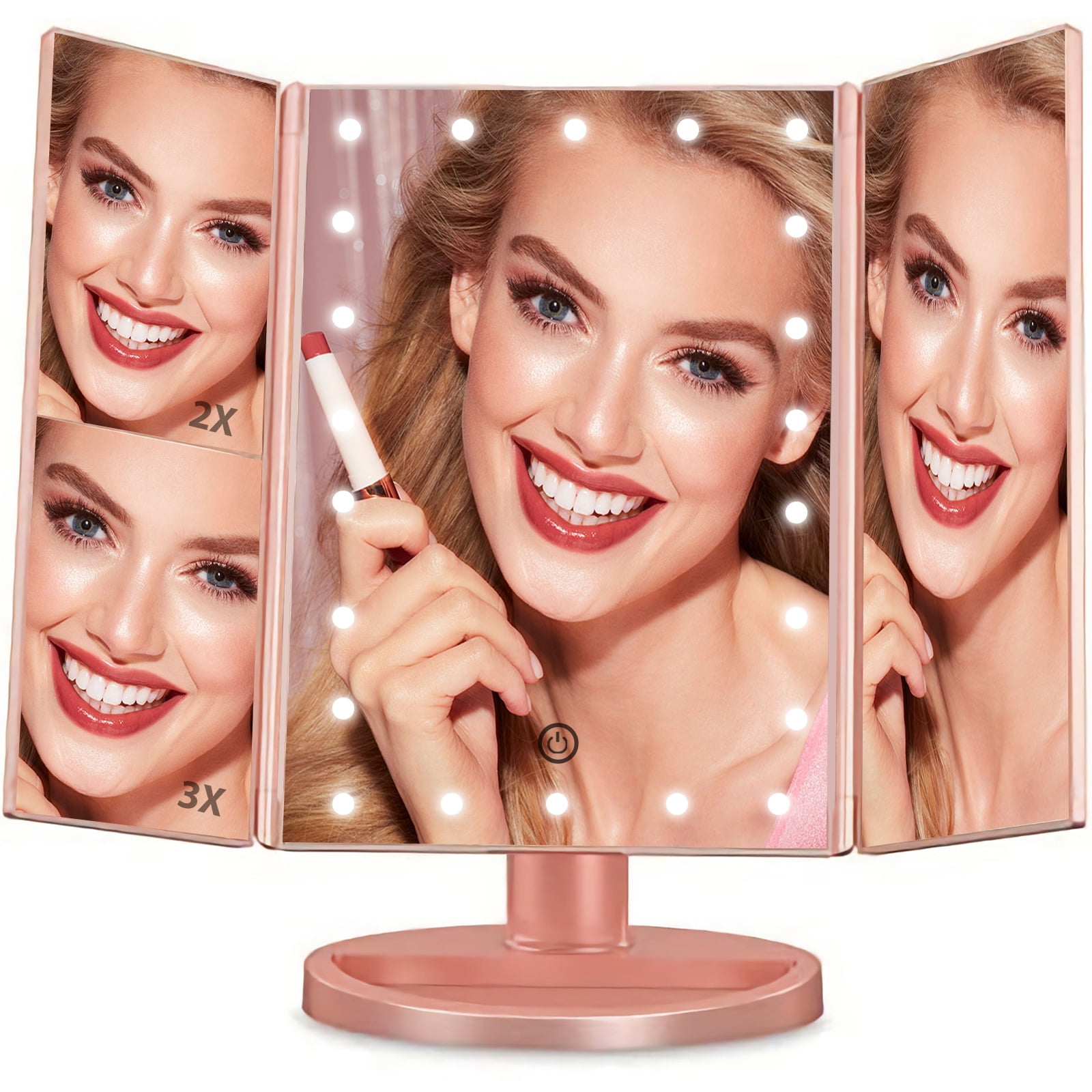 Tri Fold Lighted Vanity Mirror