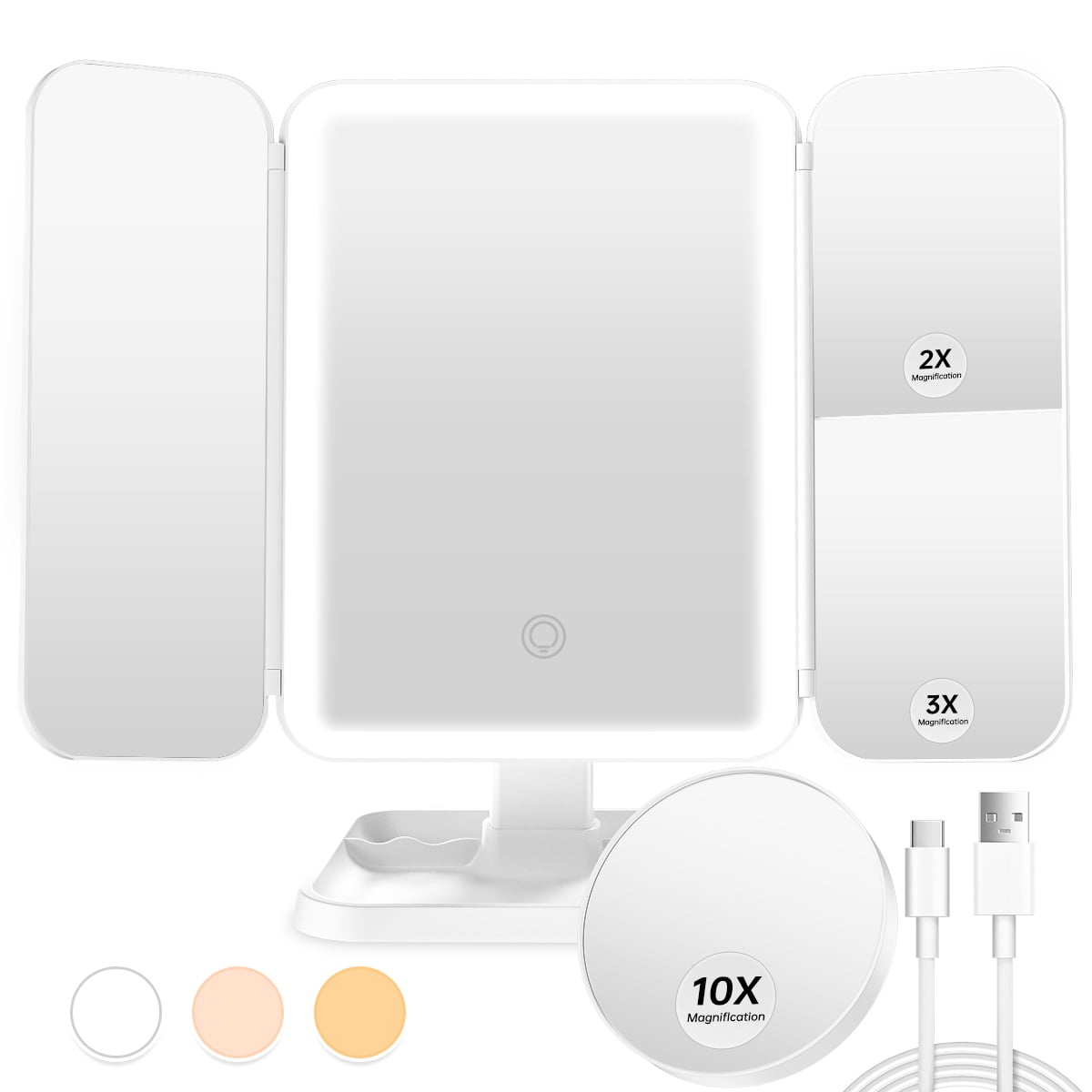 Makeup Mirror Vanity with Lights - 3 Color Lighting Modes 72 LED ...