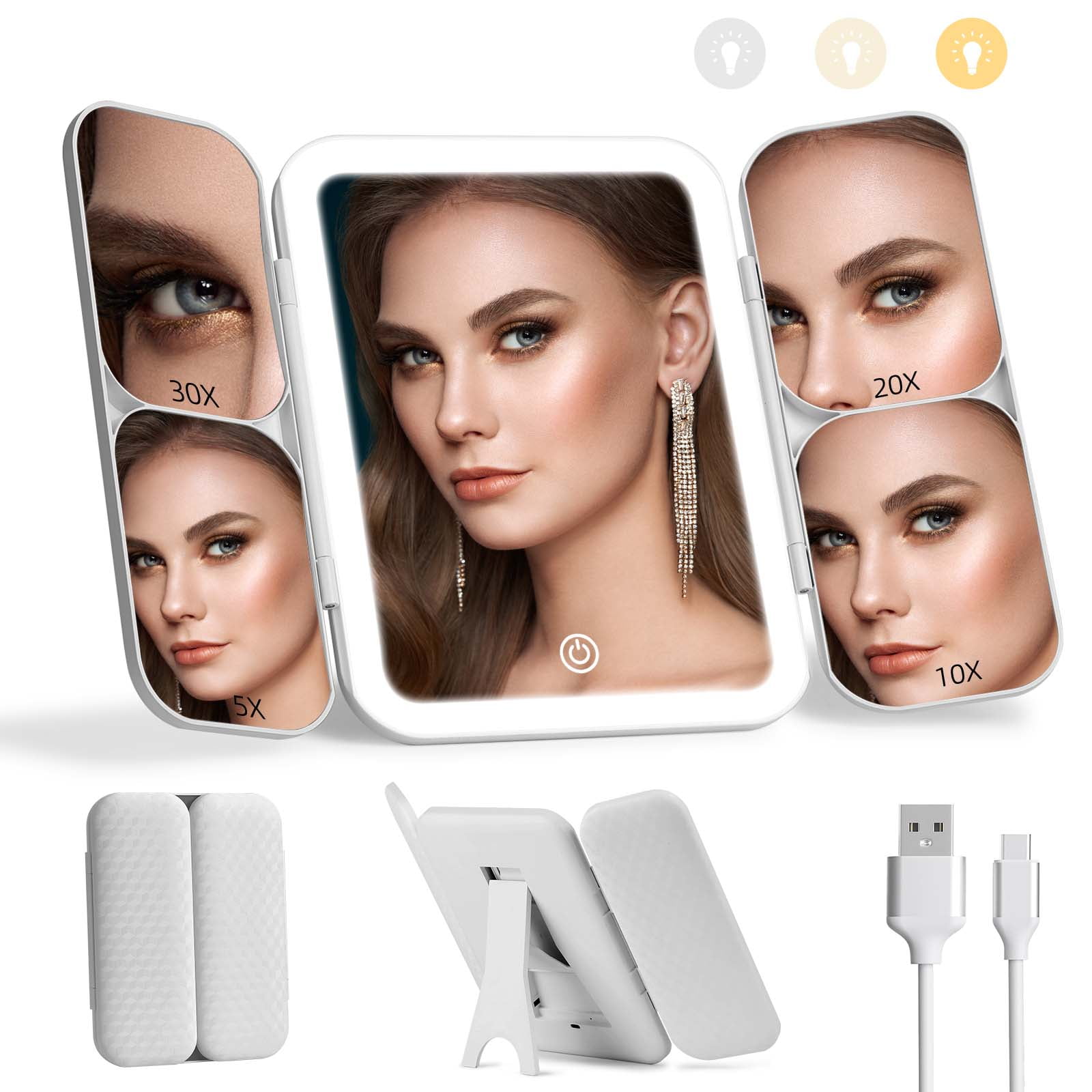 Makeup Mirror Vanity Mirror with Lights 5X 10X 20X 30X Magnification ...