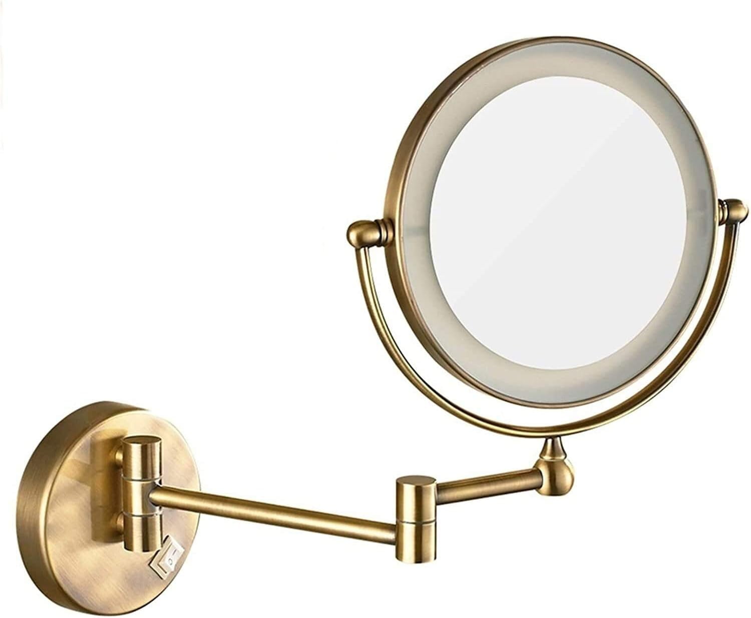 Makeup Mirror with LED Light Bathroom Extendable Wall-Mounted Vanity ...