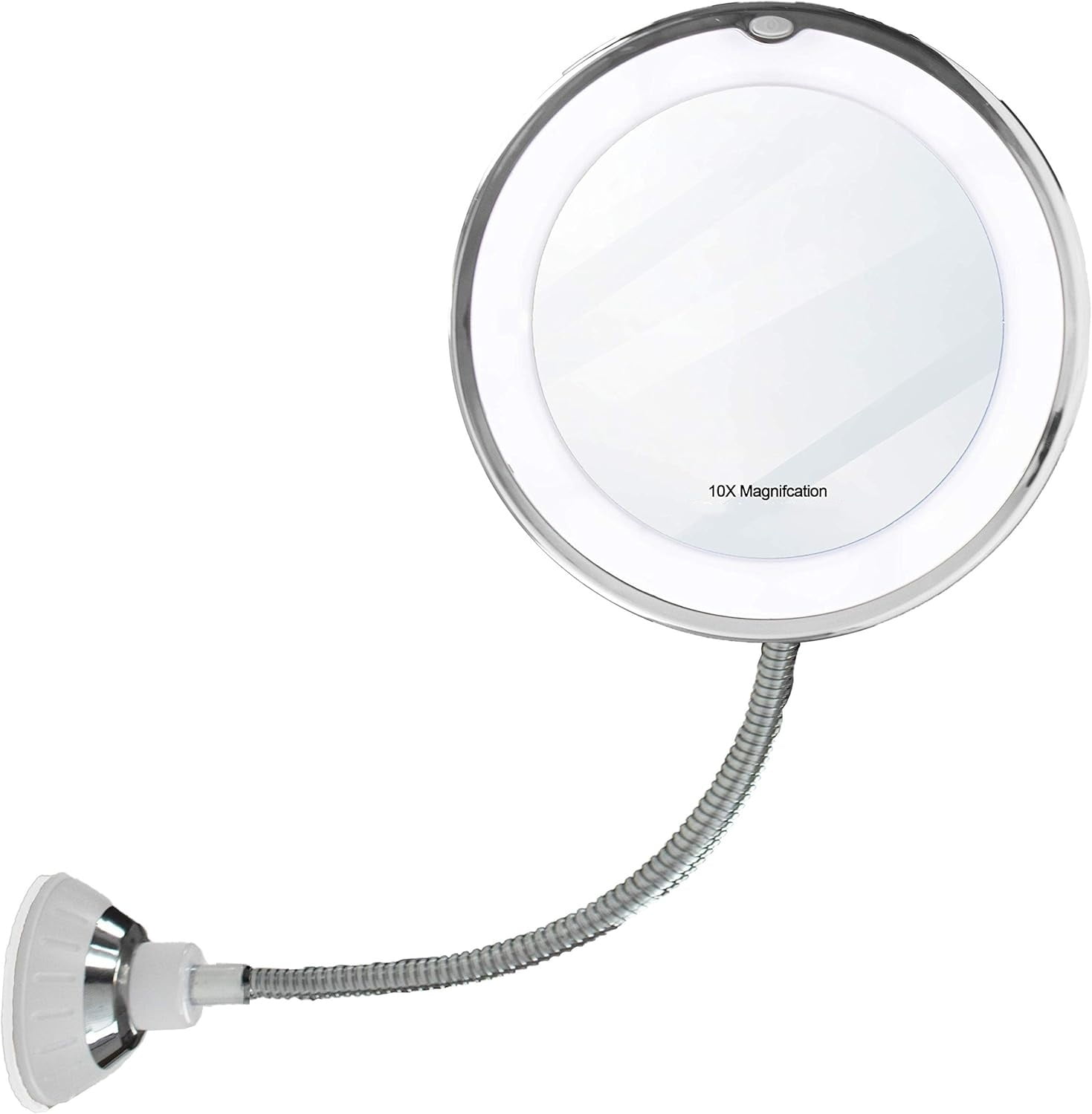Makeup Mirror with LED Light and Suction Cup 360 Degree Swivel Flexible ...