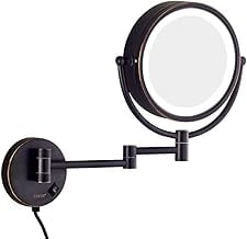 Makeup Mirrors Bathroom Brass Lighted Magnify Folding Extendable Vanity ...