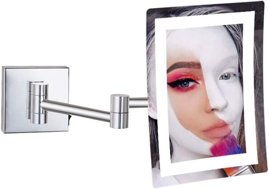 Makeup Mirrors Wall Mounted Vanity Single Sided Brass Lighted 3X ...