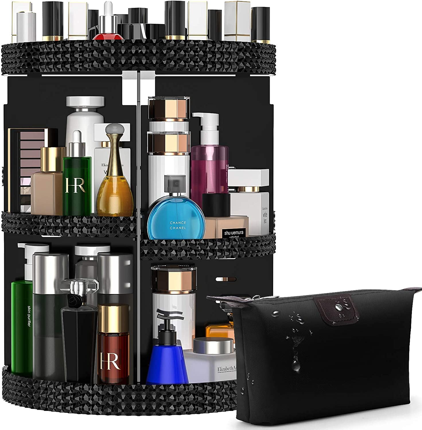 Makeup Organizer 360-Degree Rotating, Adjustable Makeup Storage, 7 ...