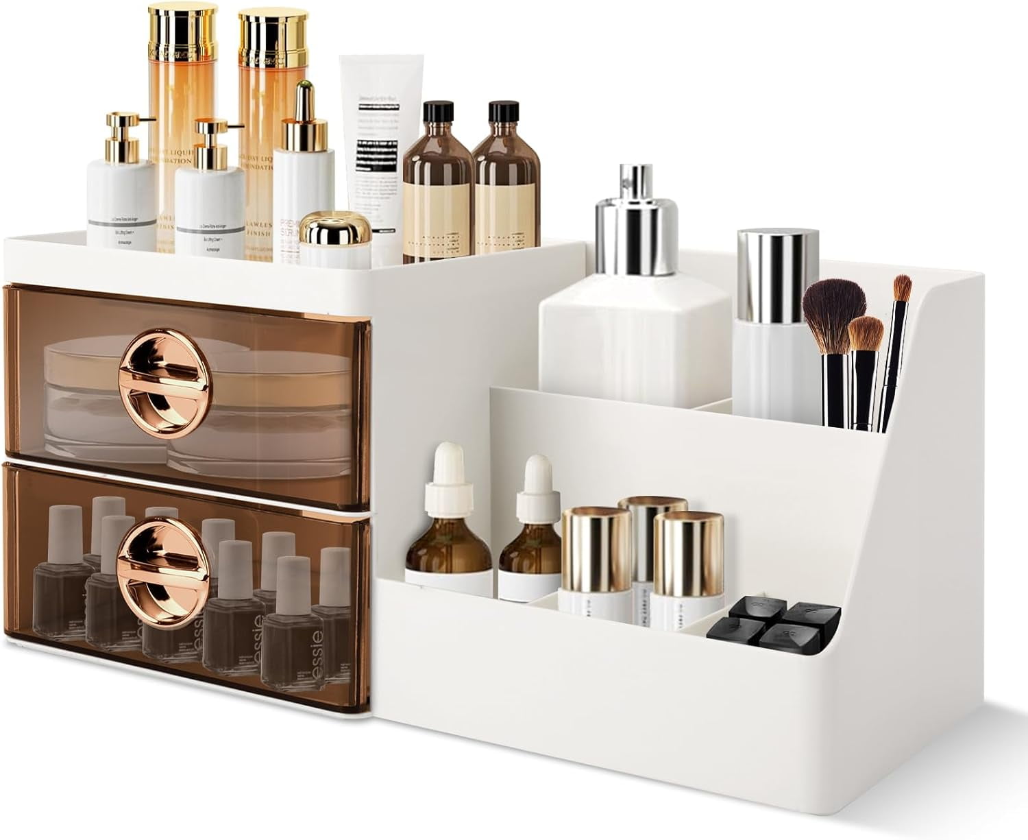 Makeup Organizer with Clear Drawers,Plastic Skincare Organizers for ...