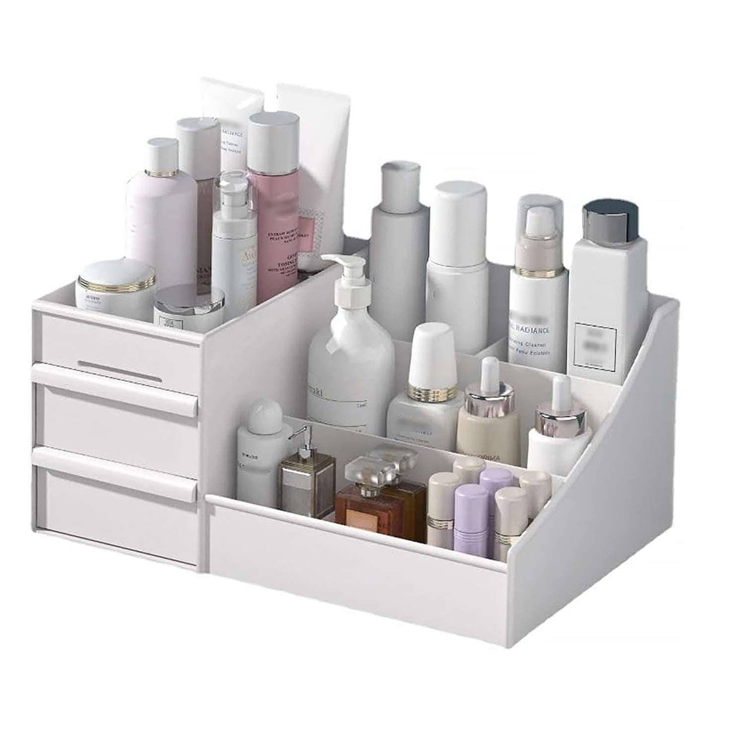 Makeup Organizer, Cosmetic Desk Storage Box with Drawers Skincare Organizers for Dressing Table ...