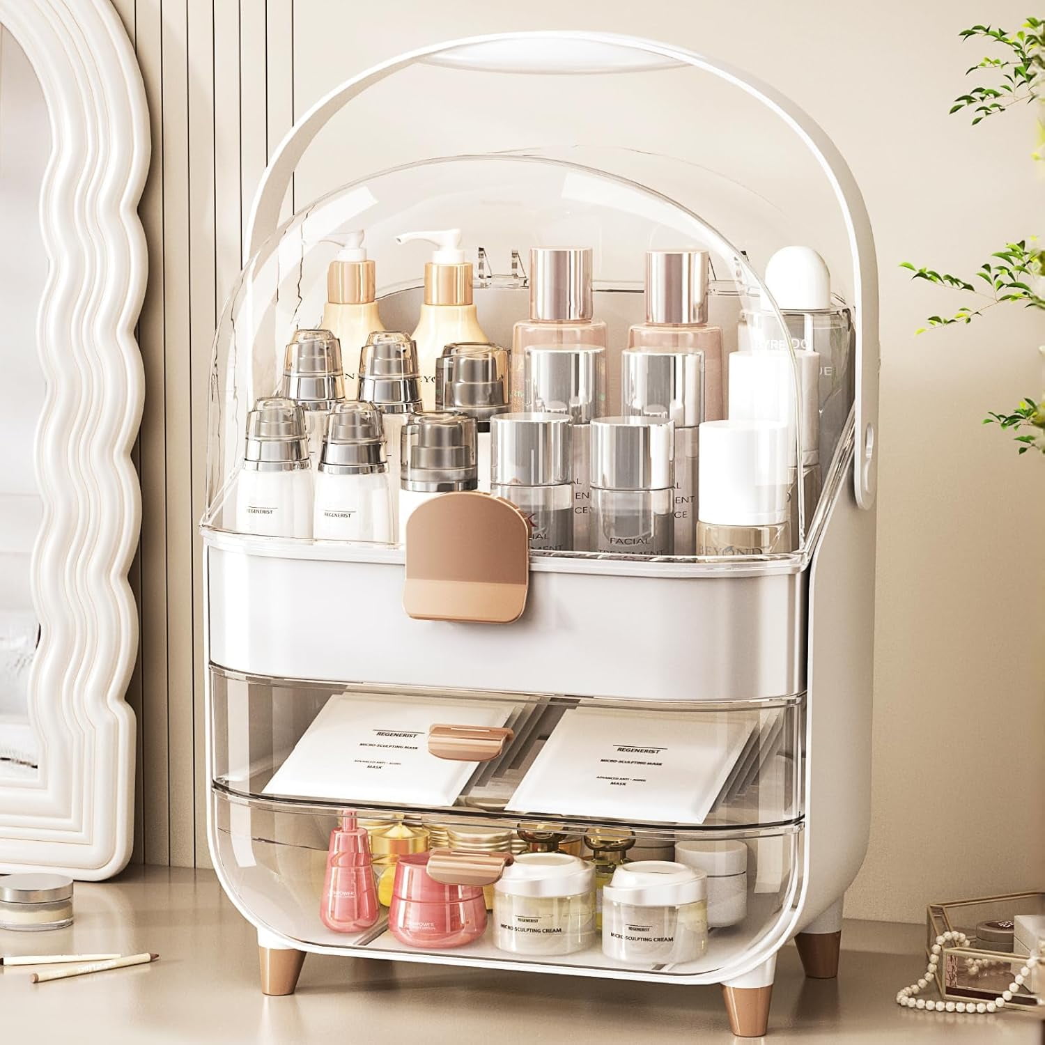 Makeup Organizer, Skincare Holder Bathroom Counter Organizer with ...