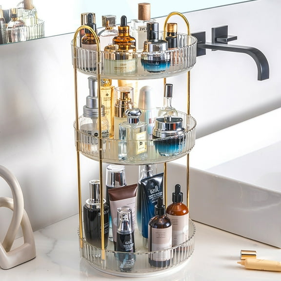 360° Rotating Makeup Organizer, Large-Capacity Skincare Make Up Storage ...