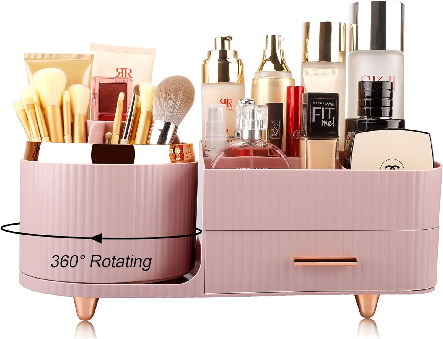 Makeup Organizer for Vanity, Cosmetic Display Case with Drawers, Fits ...