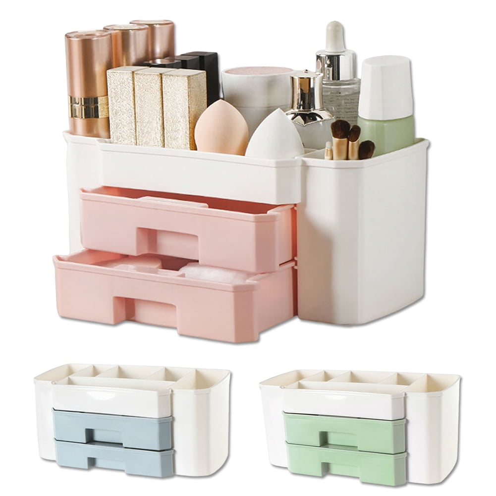 Makeup Organizer with Drawers, Plastic Makeup Organizer Storage Station ...