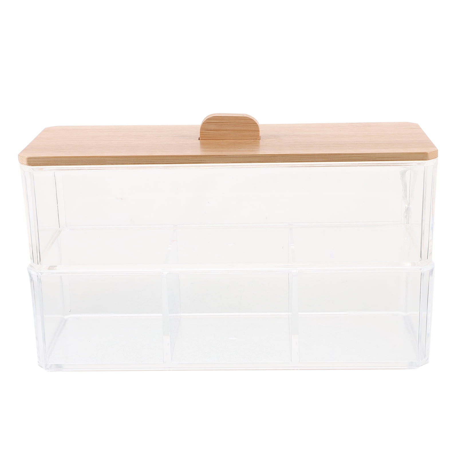 Makeup Organizer with Wood Lid and Compartments - Walmart.com