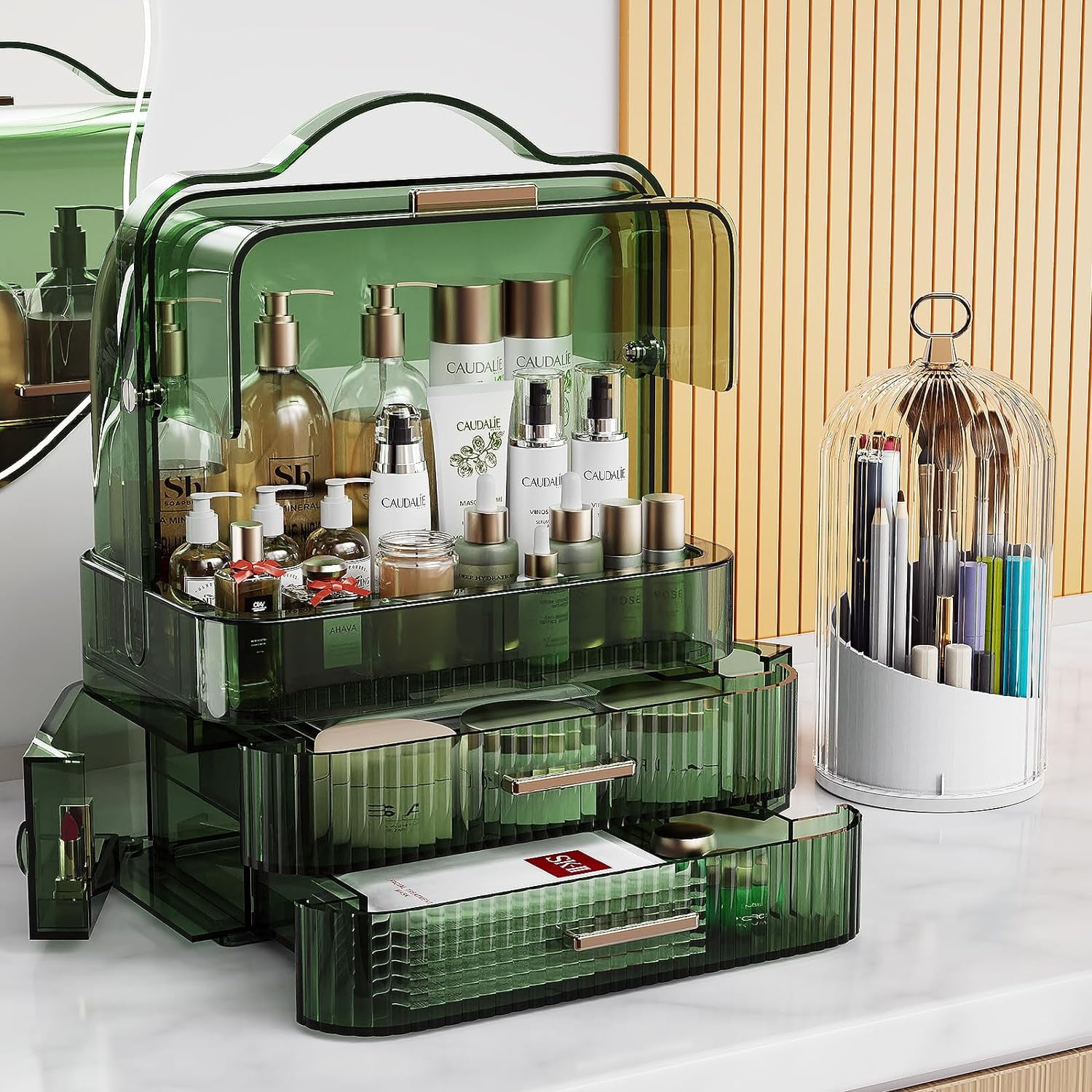 Makeup Organizers Skincare organizers with 2-Layer Storage Box and ...