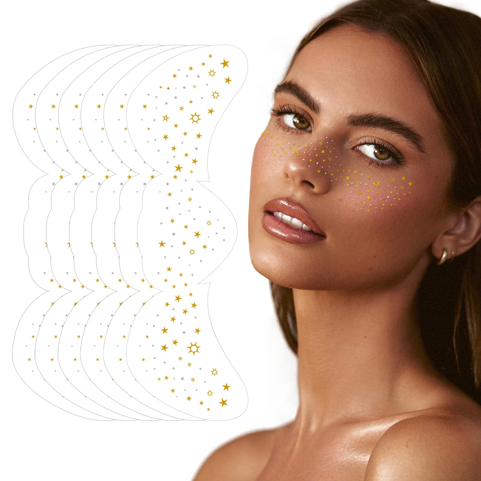 Makeup Patches, Face Makeup Patches, glitter freckles face tattoo-6 ...