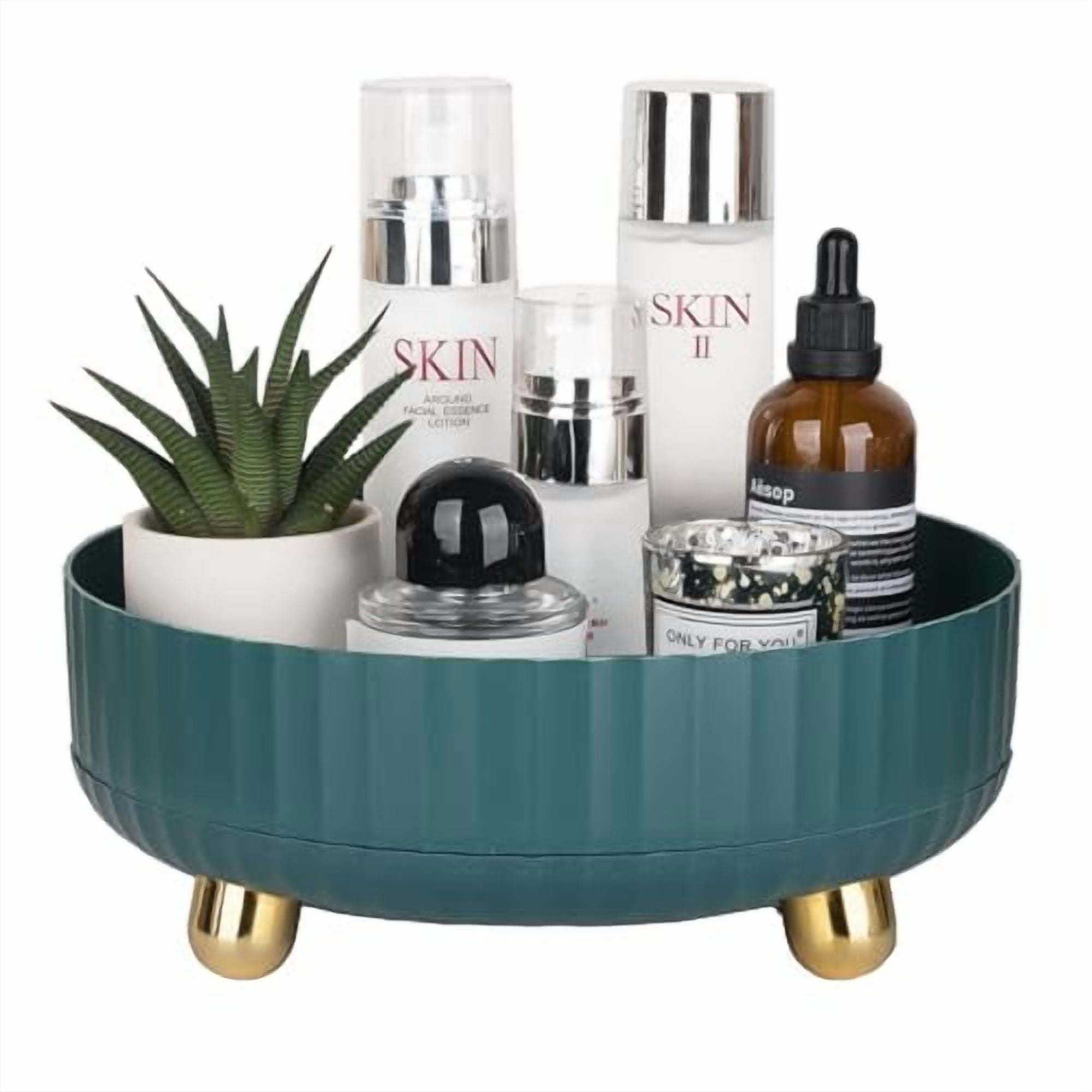 Makeup Perfume Organizer Tray 360 Degree Rotating Lazy Susan Skincare ...
