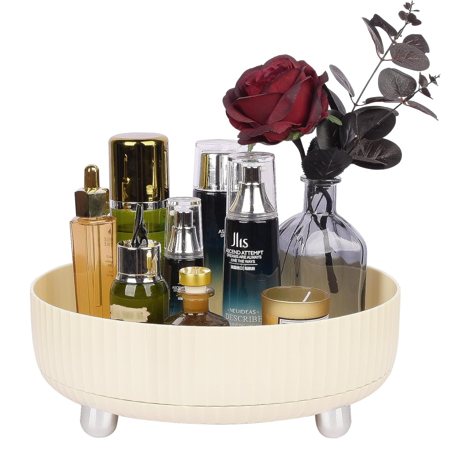 Makeup Perfume Organizer Tray 360 Degree Rotating Lazy Susan Skincare ...