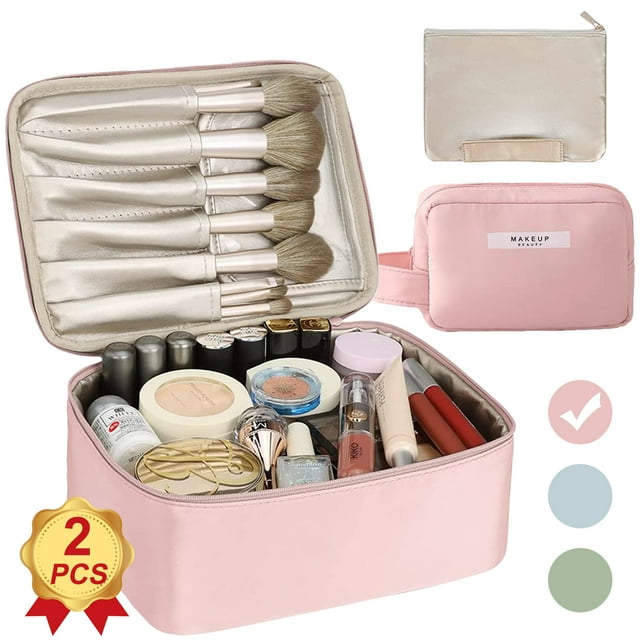 Makeup Pouch, Travel Makeup Bag Organizer, Large Makeup Bag with Inner ...