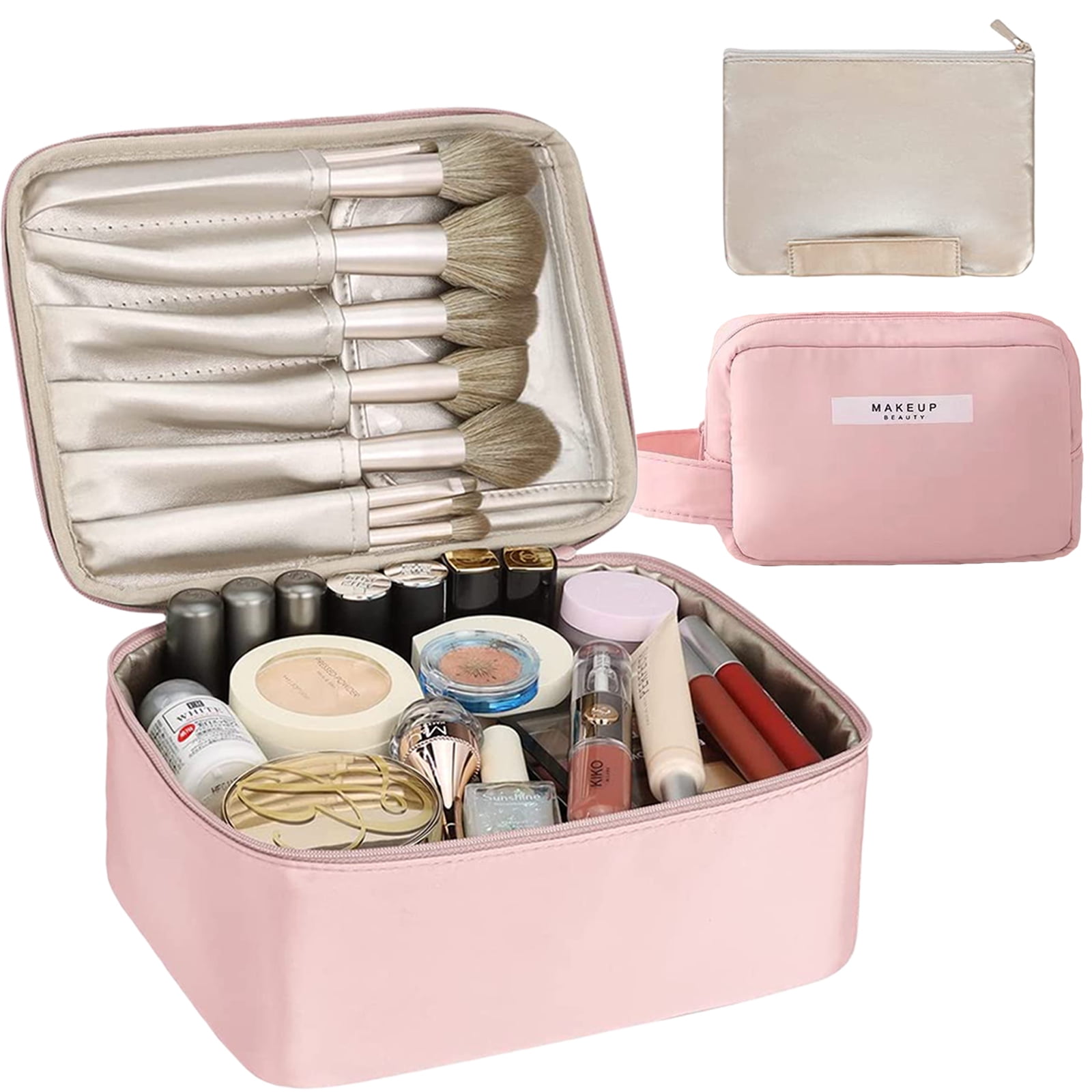 Makeup Pouch, Travel Makeup Bag Organizer, Large Makeup Bag with Inner ...