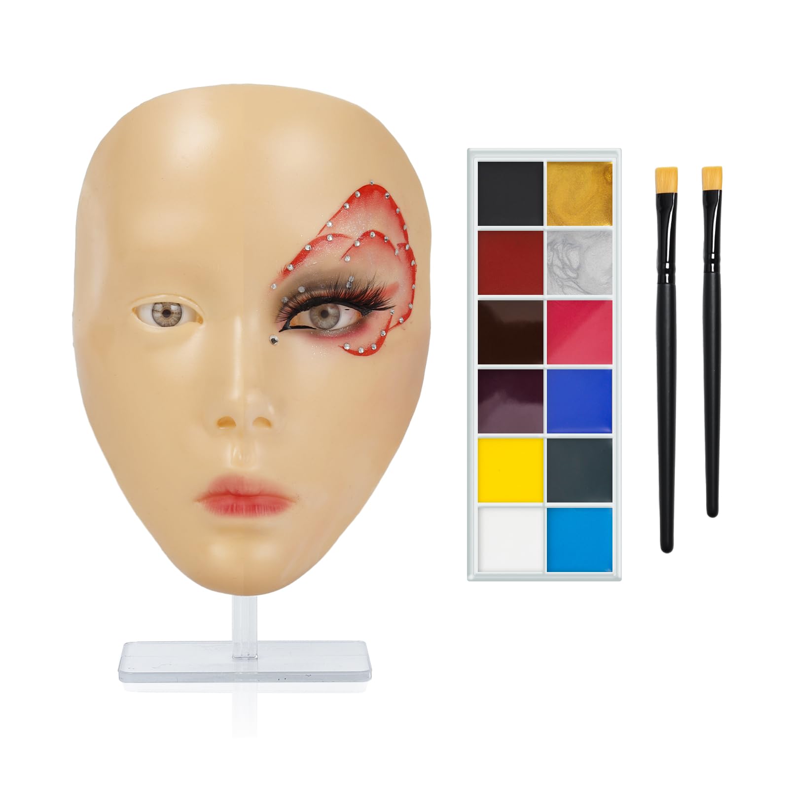 Makeup Practice Face Board, MSF2 Makeup Mannequin Head for Eye Makeup ...