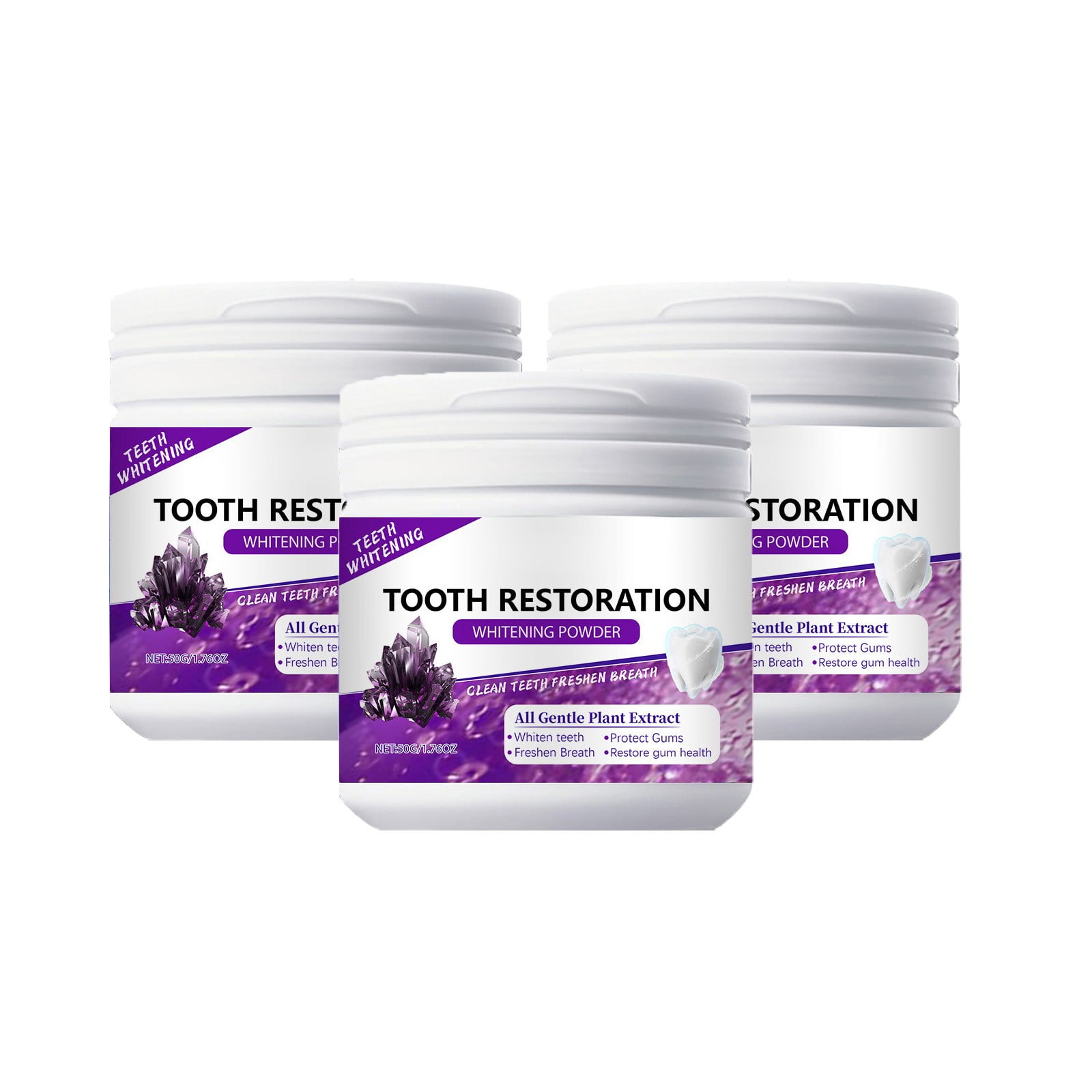 Makeup Purple Tooth Powder, Mint Refreshing Clean Mouth Guard Remove ...