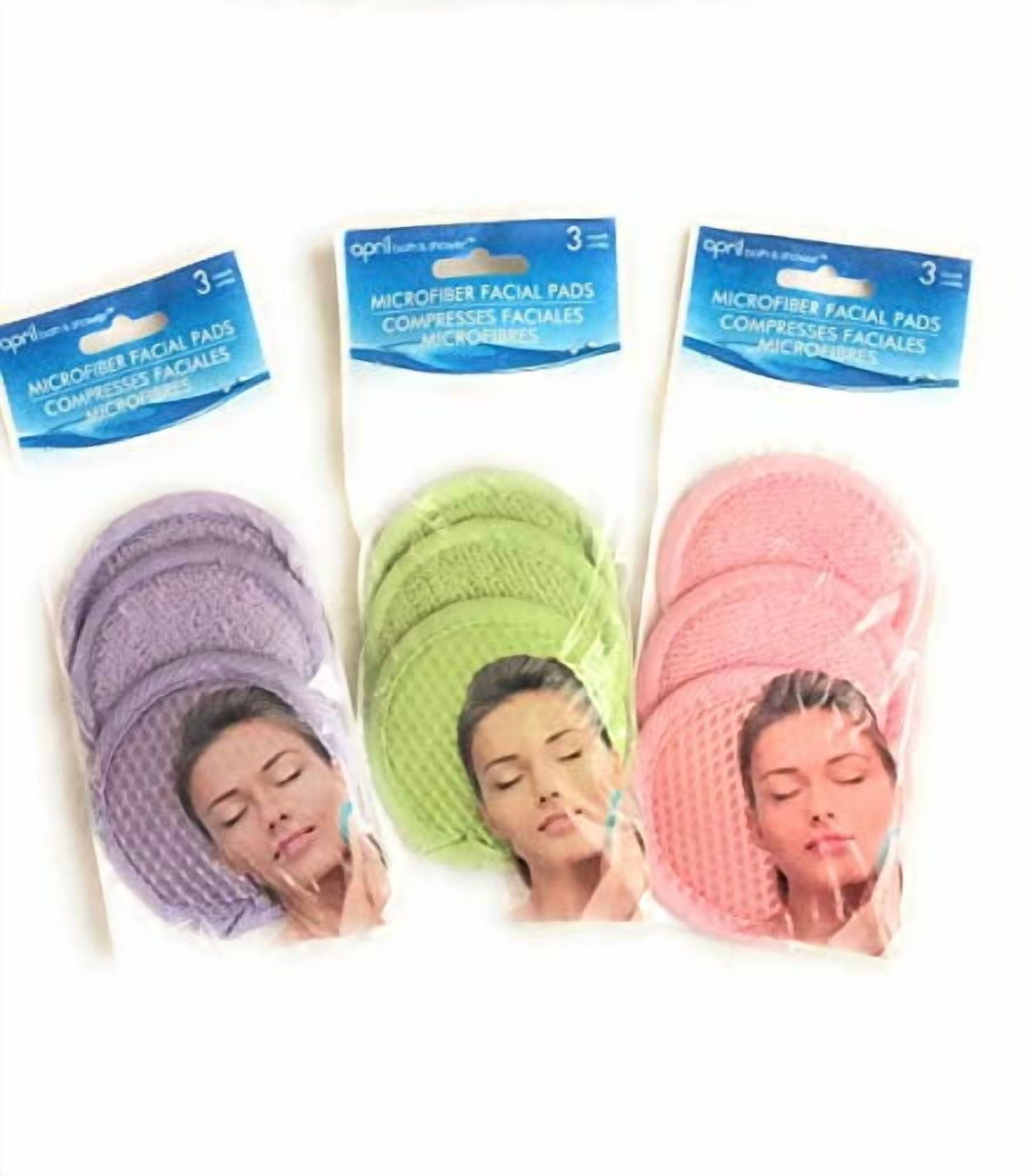 April Apparel, Microfiber Facial Scrubber, 3pk of 3, Assorted Colors ...