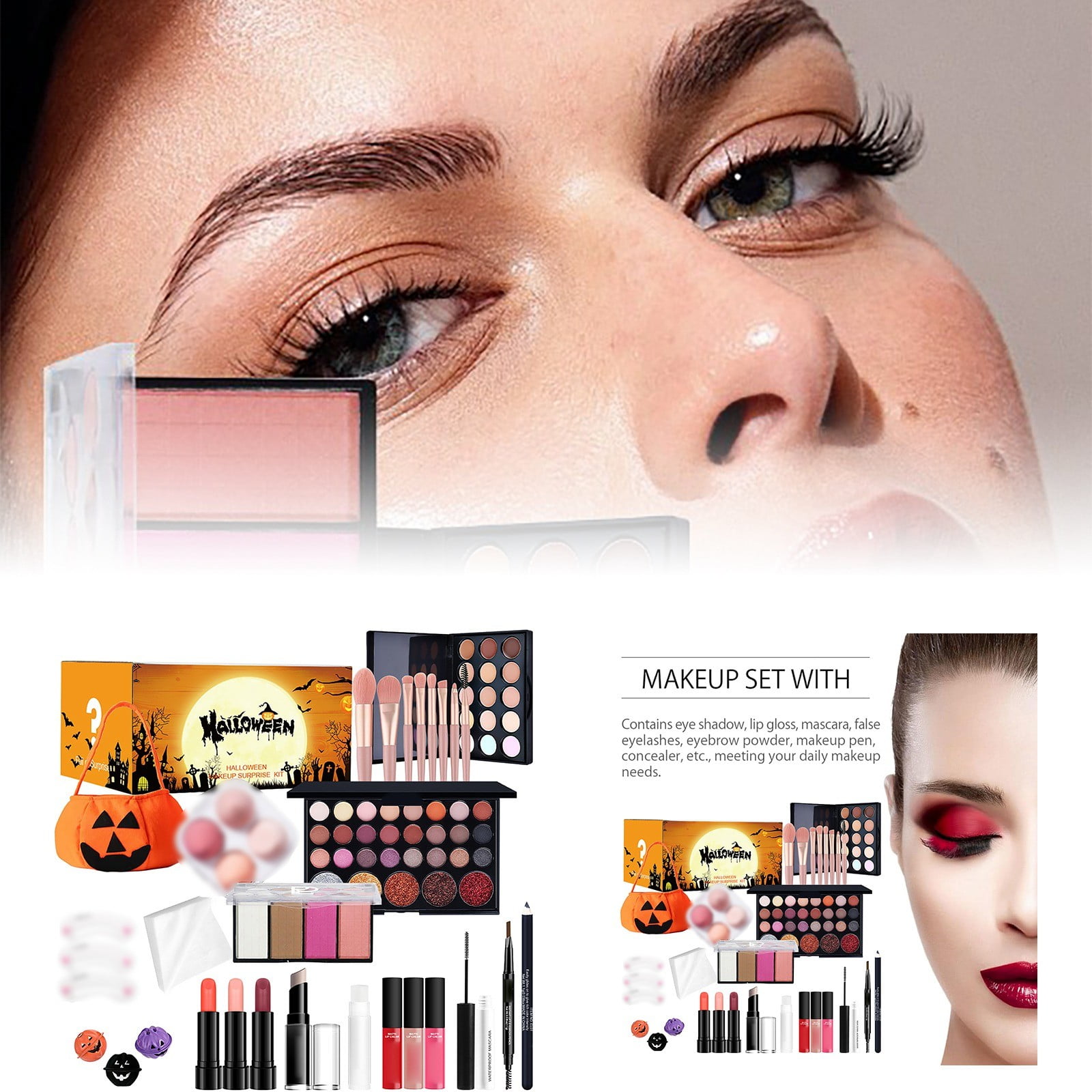 Makeup Set Pumpkin Packaging Set Full Makeup Set for Girls Eye Shadow ...