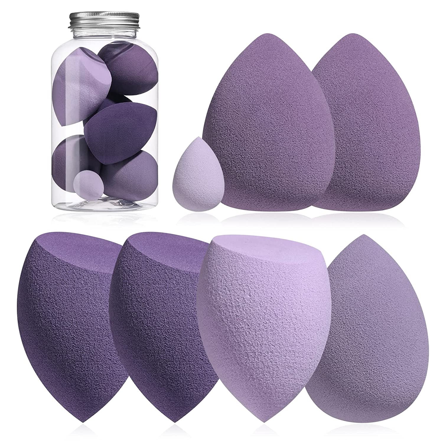 Makeup Sponge Set Blender Sponges 7 Pcs for Liquid, Cream, and Powder ...