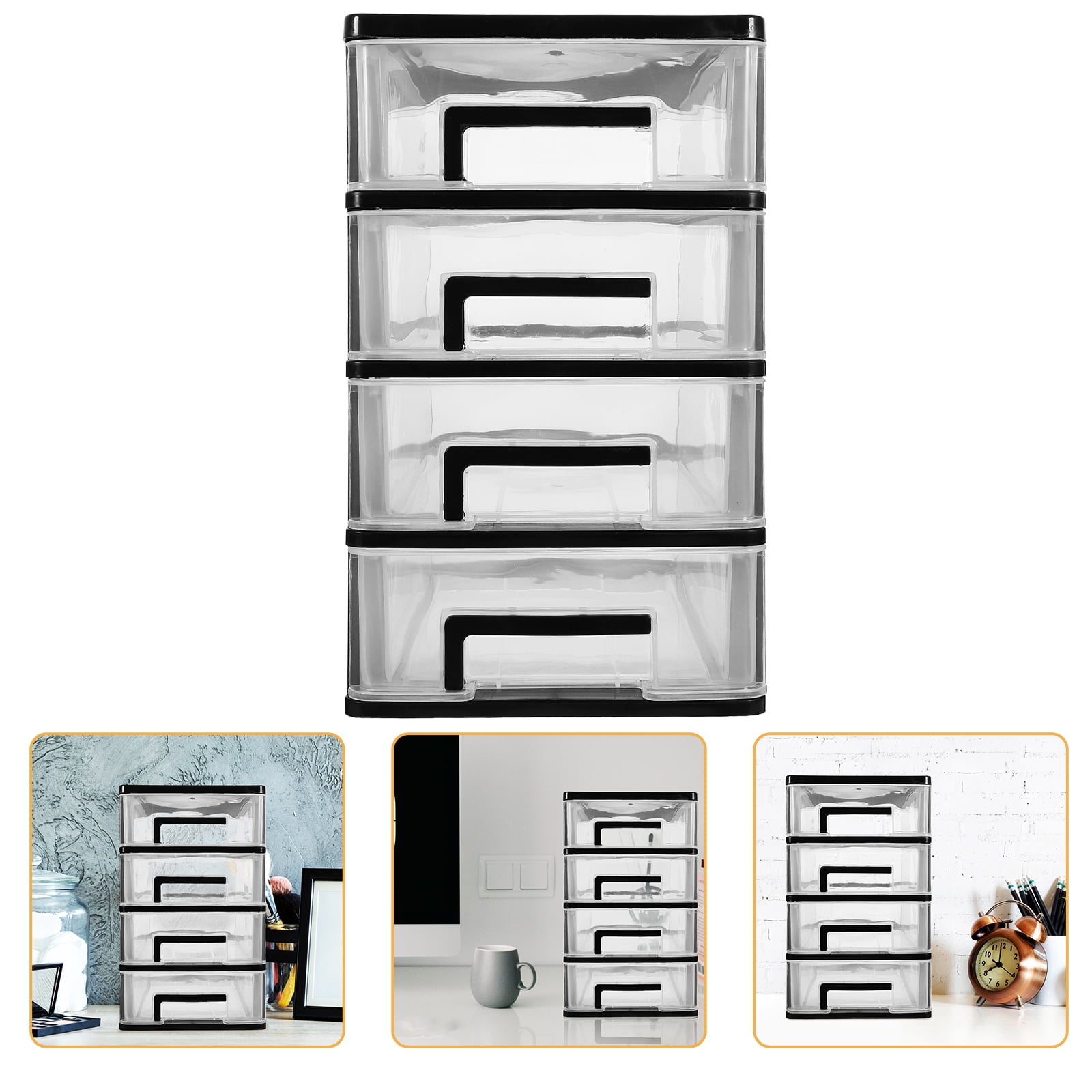 FOLOYORI Mini Pull-Out Storage Box Transparent PP Plastic 1Pcs 9.9X8 ...