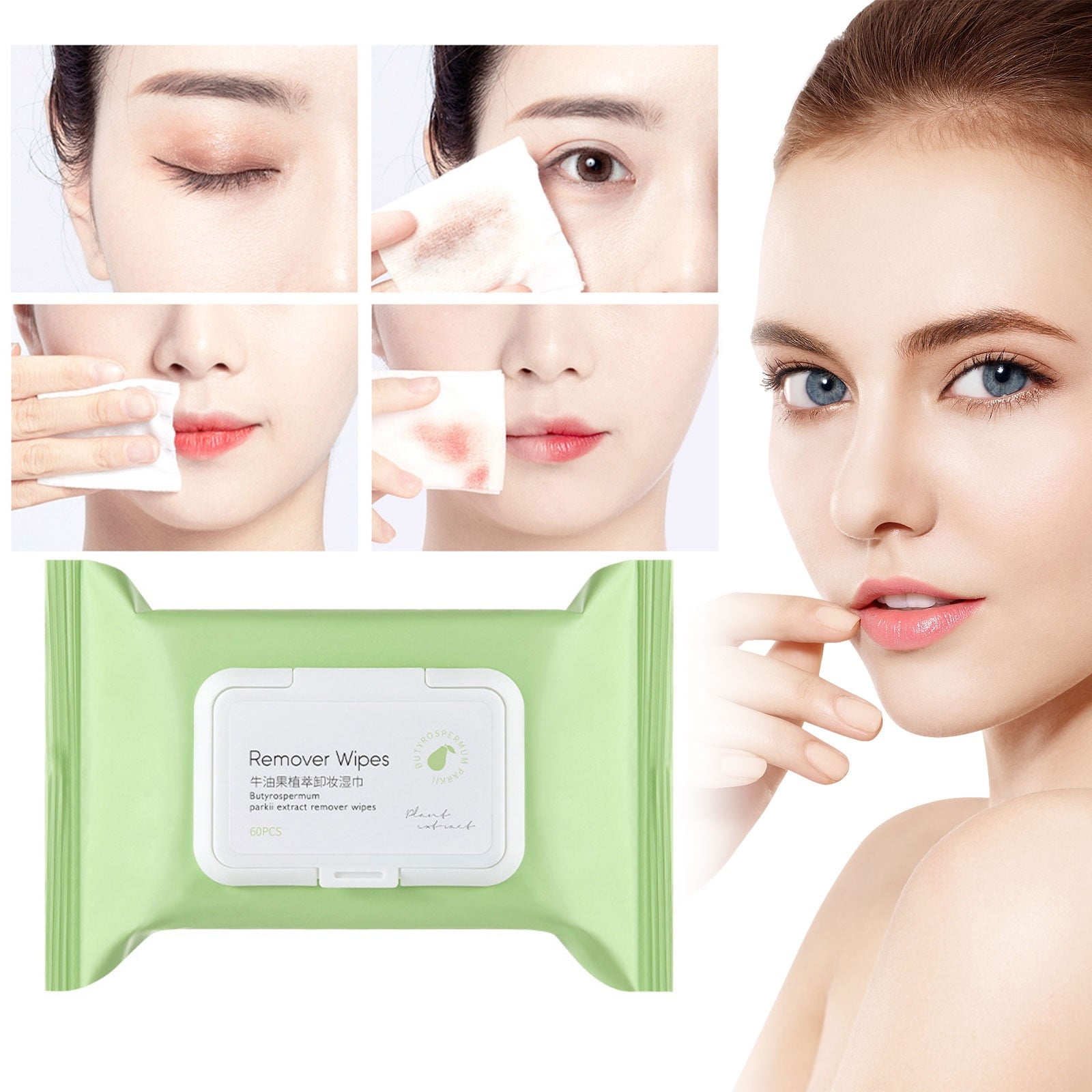 Makeup Tools 60 Pieces Extractive Disposable Cleansing Makeup Remover ...