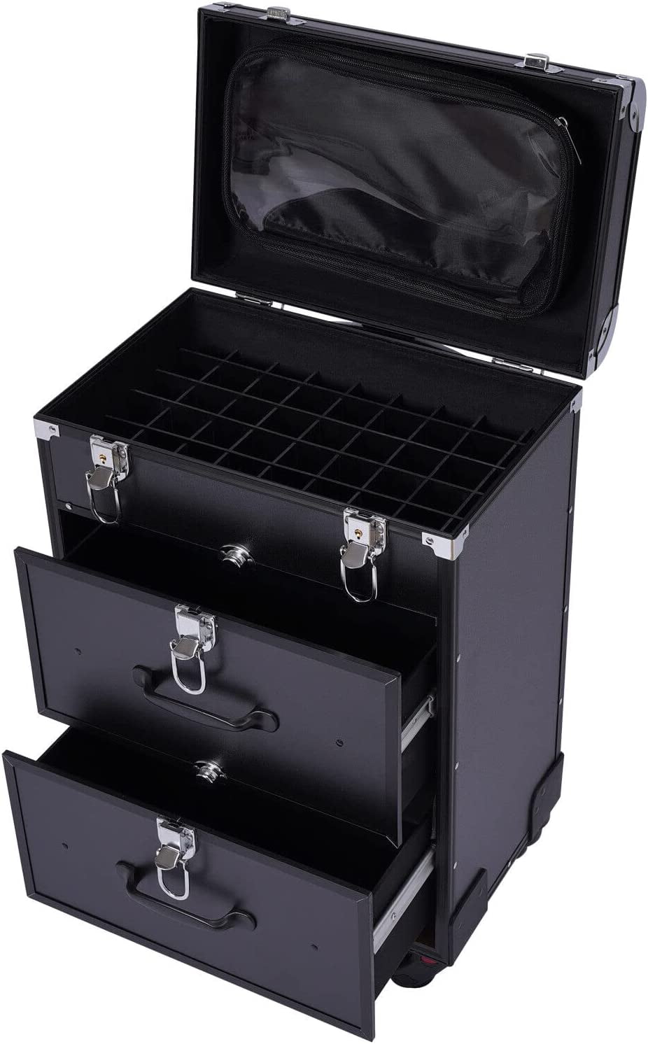 Makeup Train Case Trolley Makeup Box, Cosmetic Box Portable Makeup Case ...