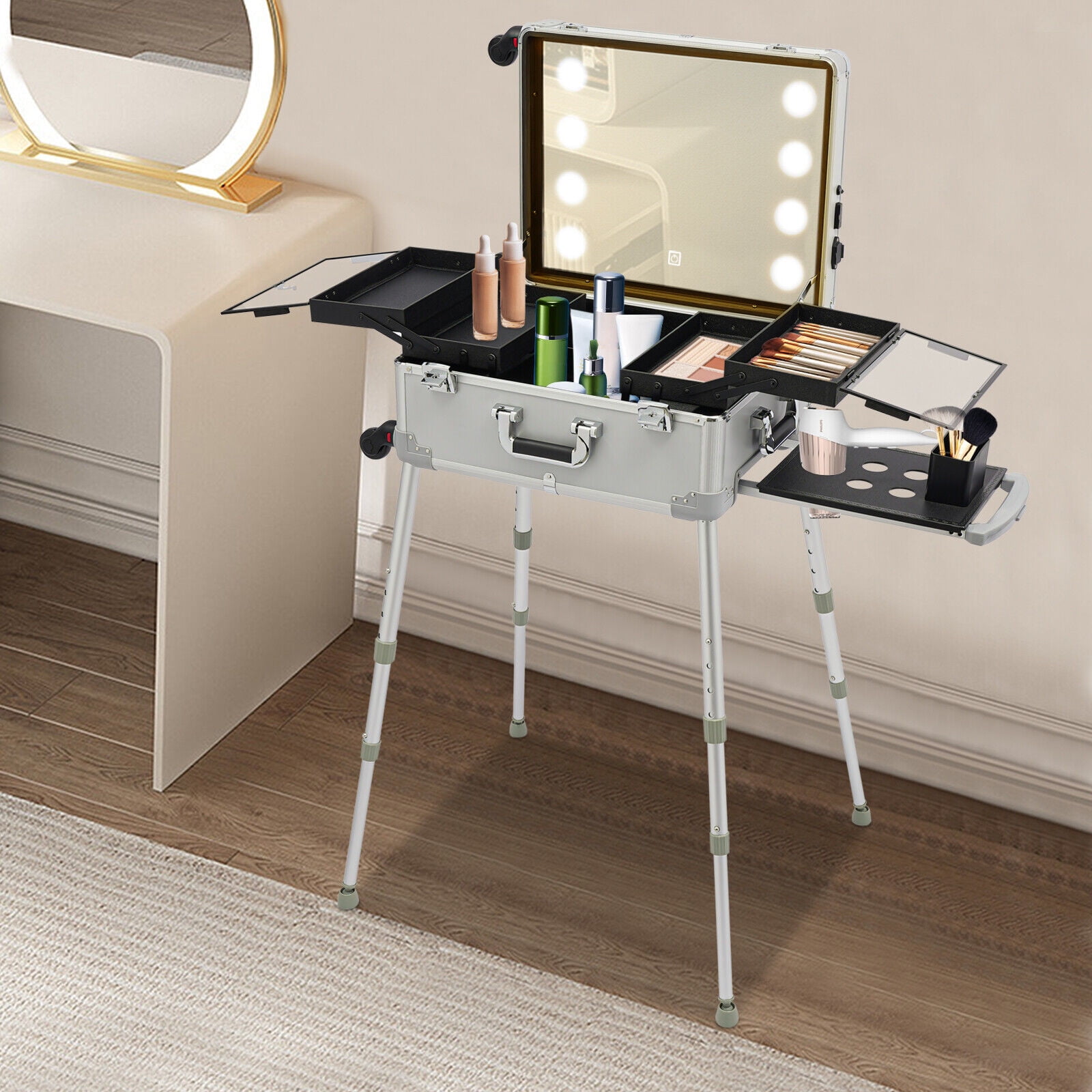 Makeup Train Case Makeup Train Case Waterproof Four Easy-to-move ...