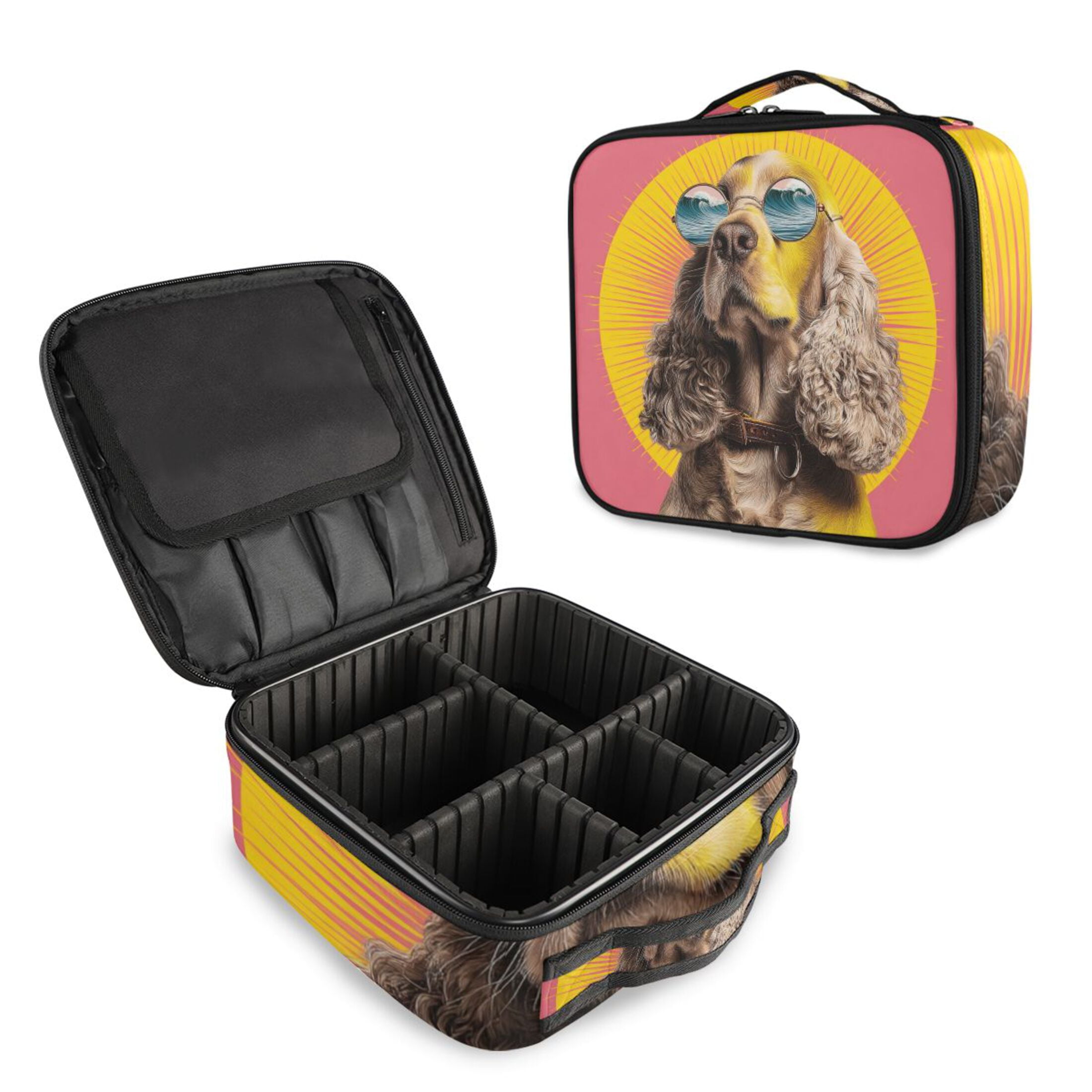 Makeup Train Case with Adjustable Dividers,Cosmetic Bag Portable ...