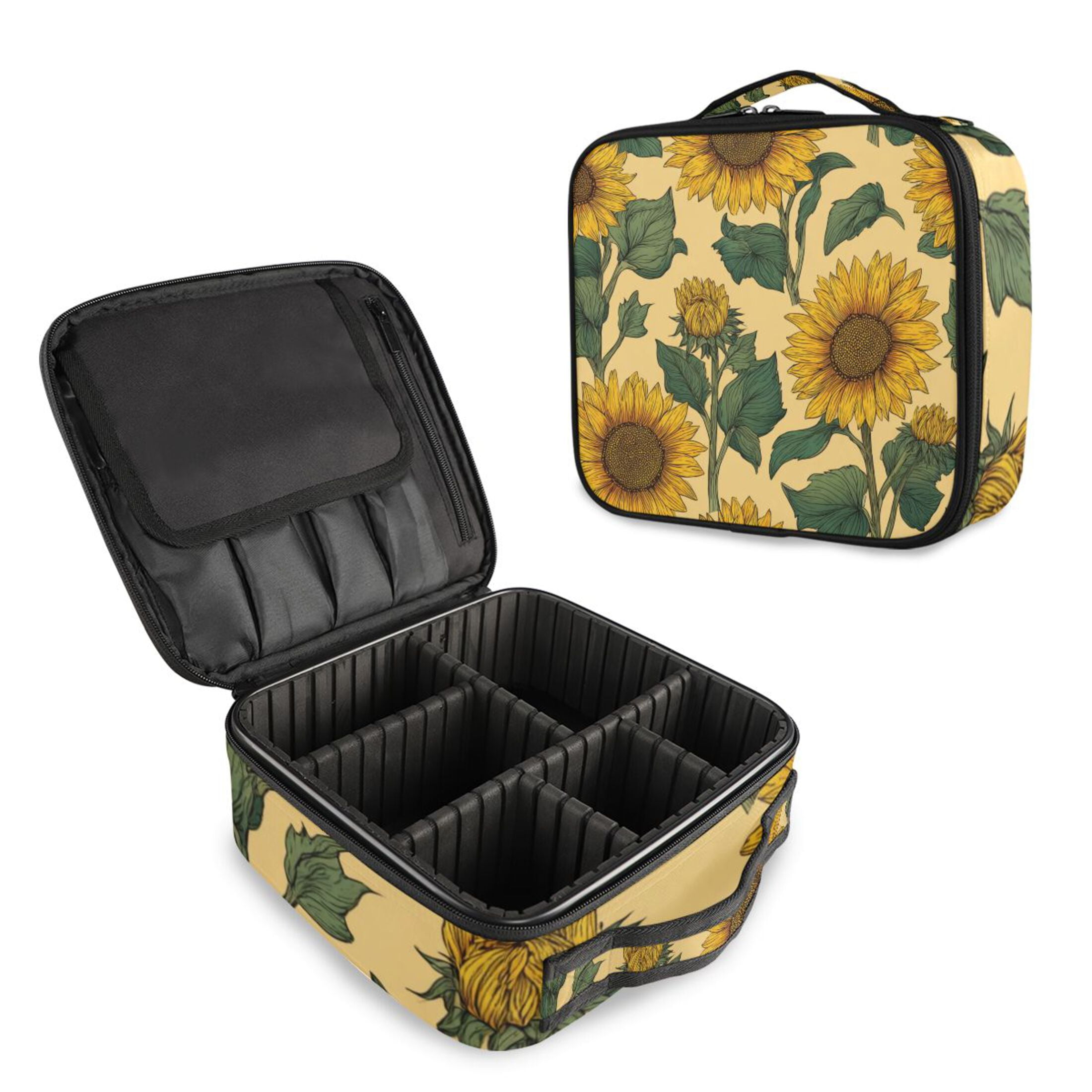 Makeup Train Case with Adjustable Dividers,Cosmetic Bag Portable ...