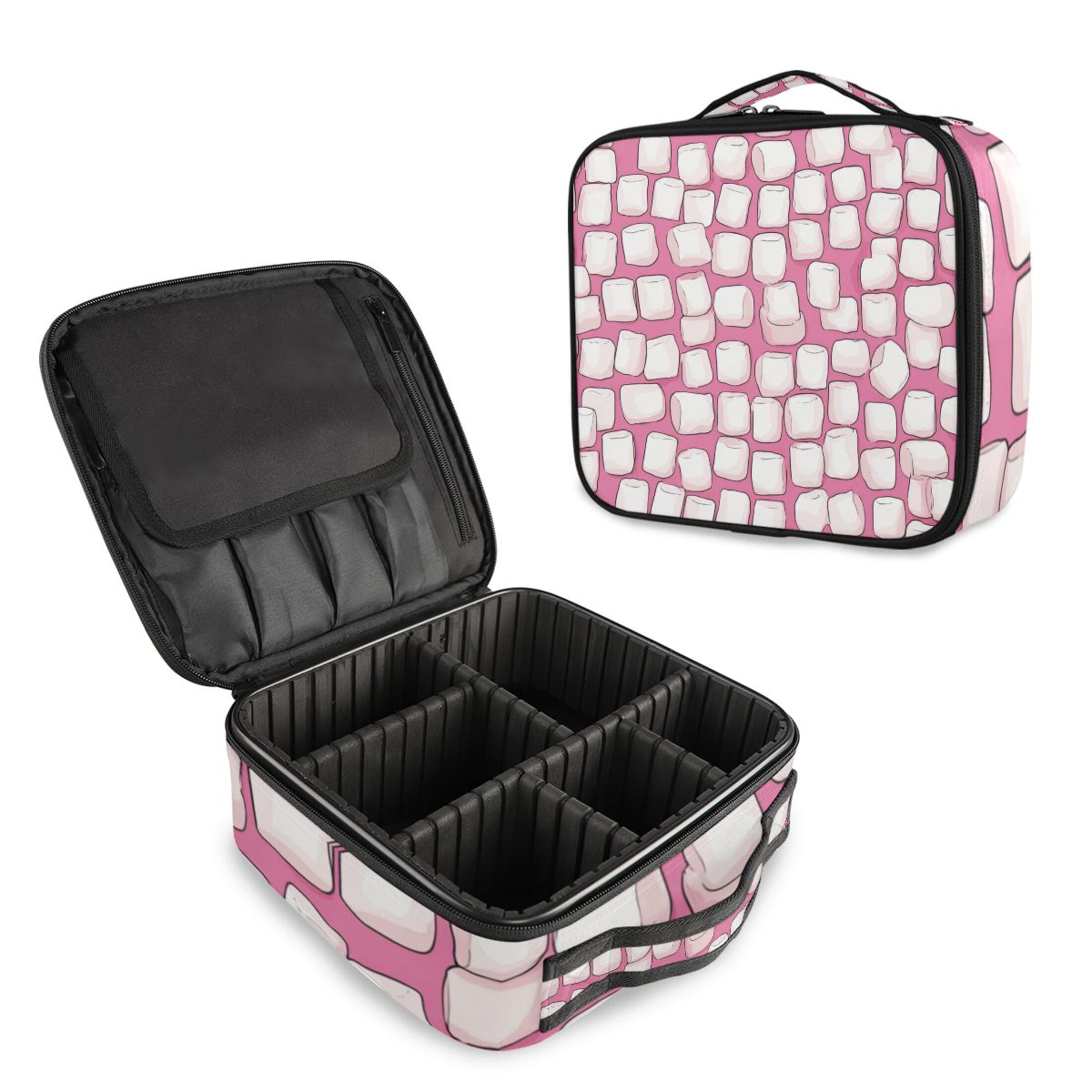 Makeup Train Case with Adjustable Dividers,Cosmetic Bag Portable ...