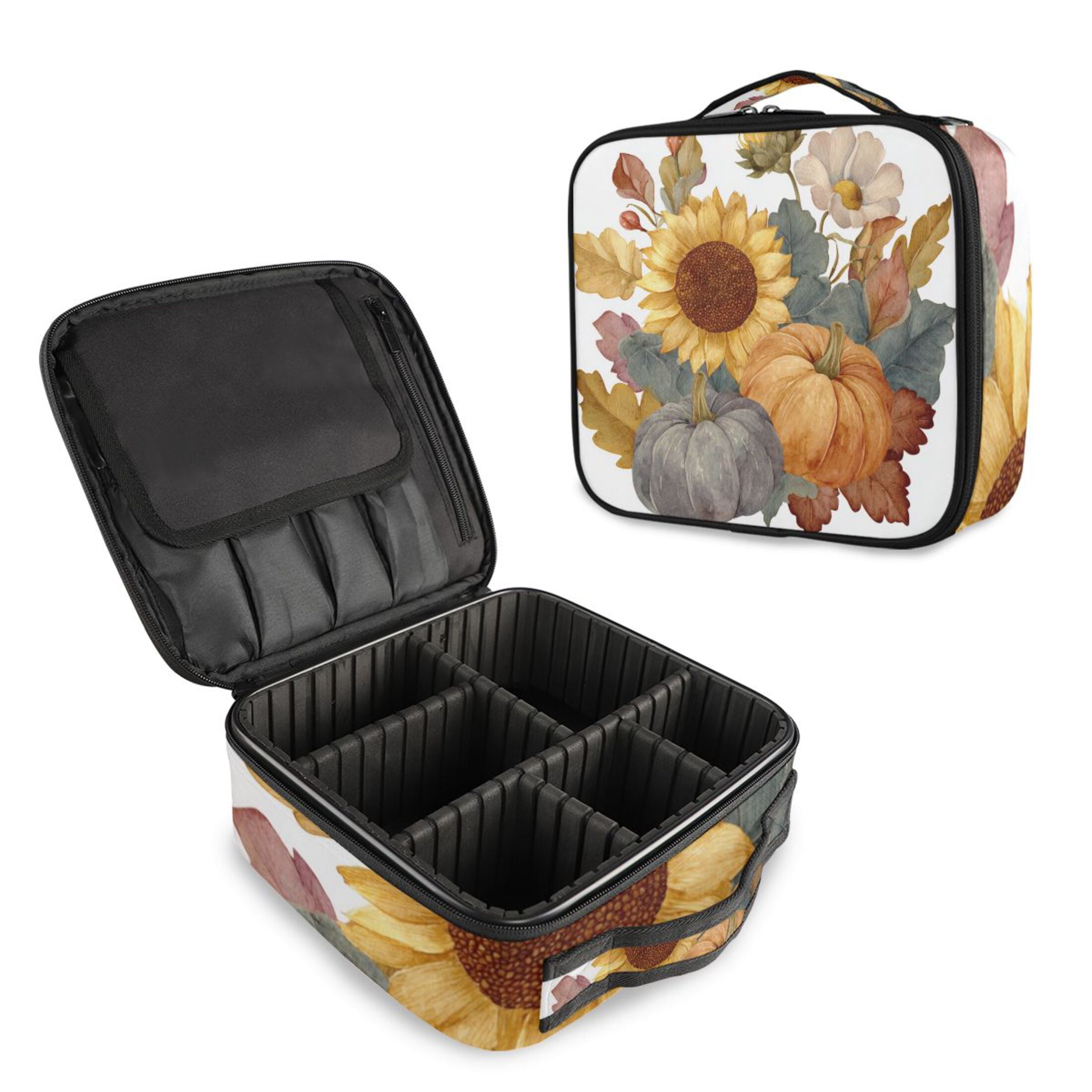 Makeup Train Case with Adjustable Dividers,Cosmetic Bag Portable ...