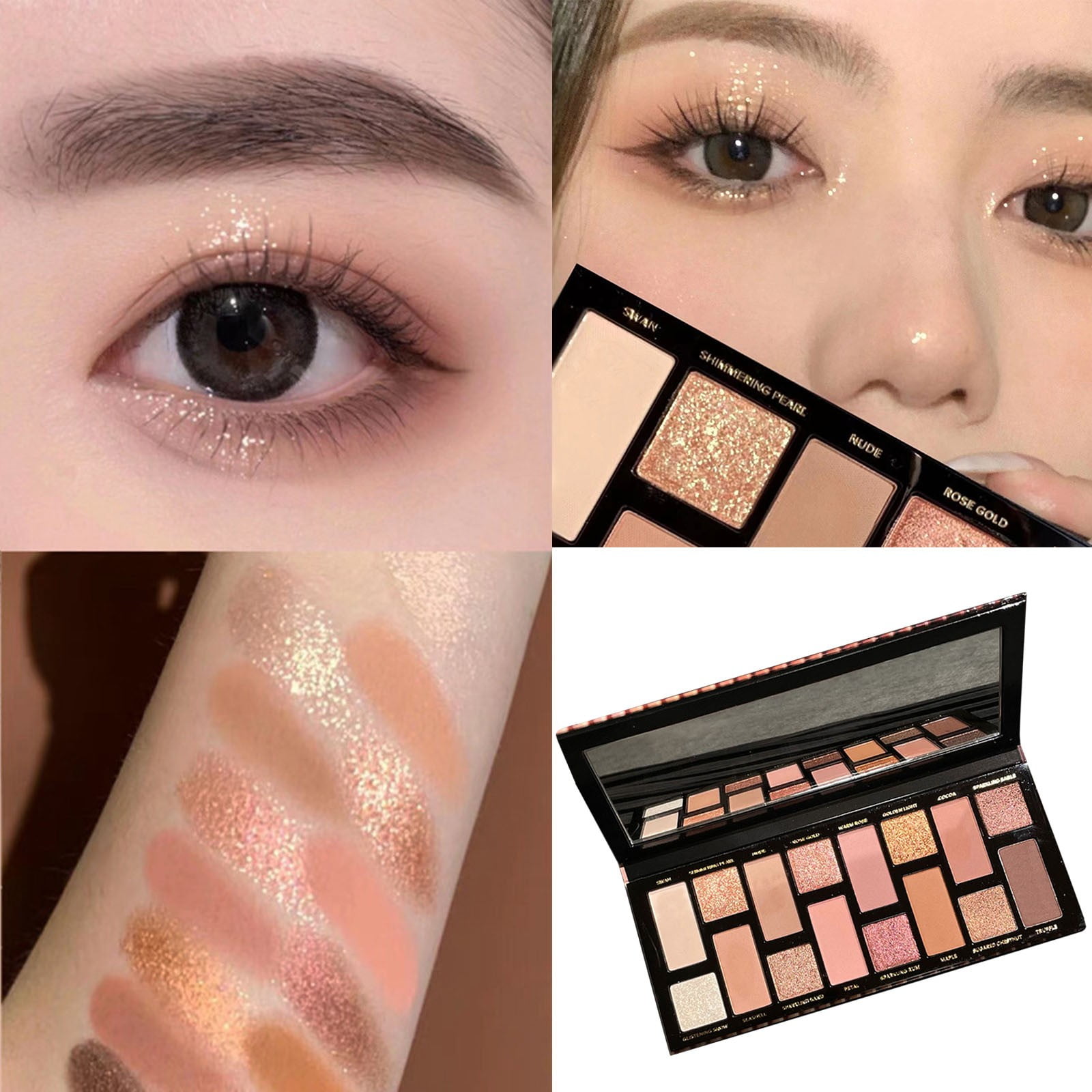 16 Color Eyeshadow Earth Color Pearlescent Delicate Does Not Fly Powder ...