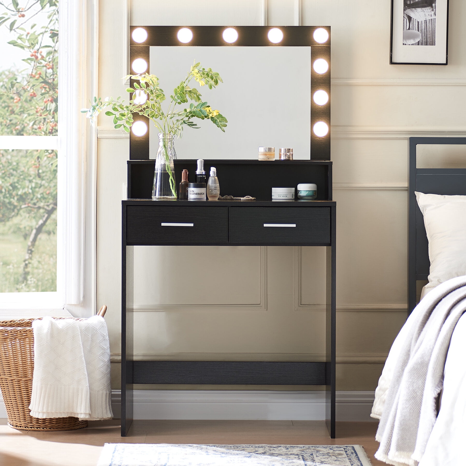 Makeup Vanities Vanity Desk with Mirror and Lights, Dressing Table with ...