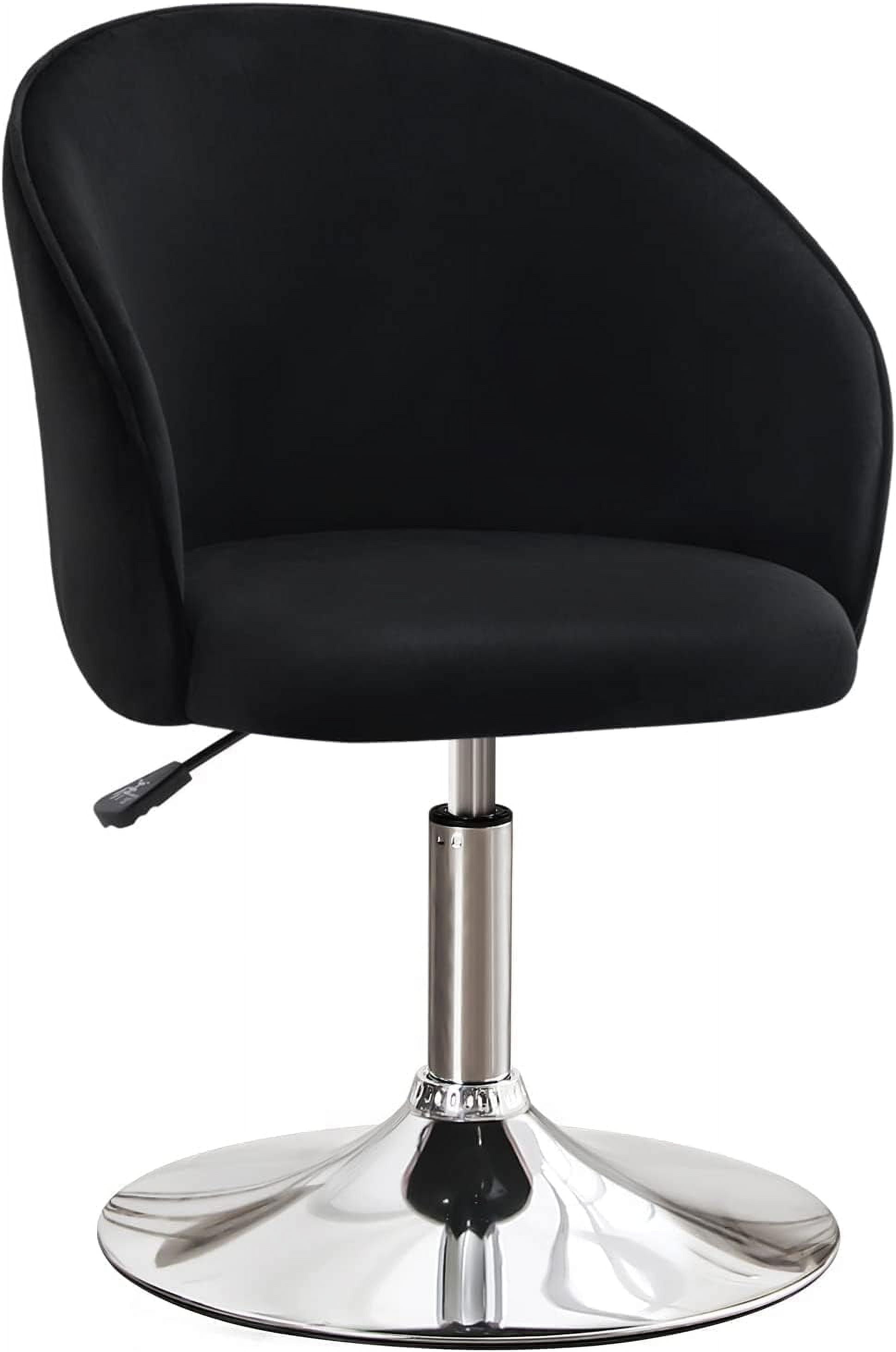 Makeup Vanity Chair, Flexible Round-Back Accent Chair with Plated Frame ...