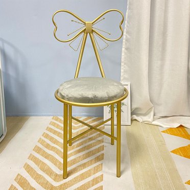 WSYW Set of 2 Wrought Iron Dressing Stool Makeup Vanity Chairs with ...