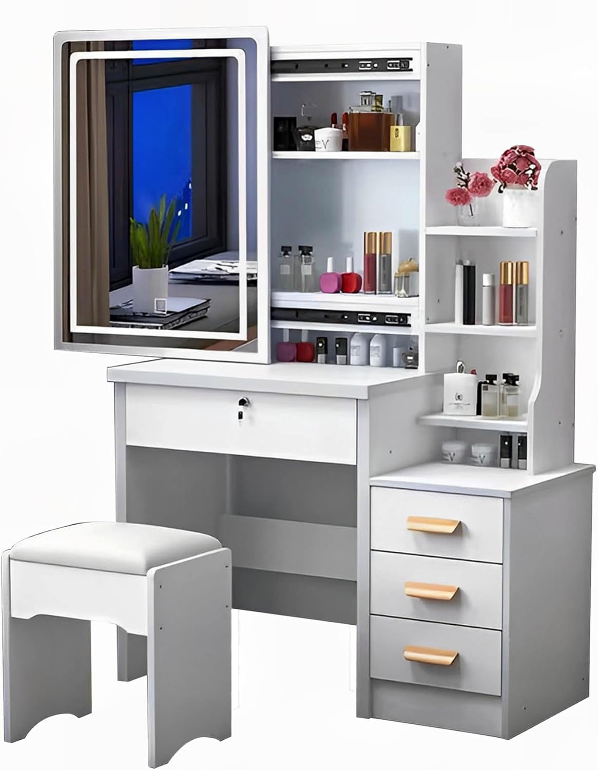 Makeup Vanity Desk with Lights, Vanity Desk with Mirror and Lights ...