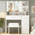 Makeup Vanity Desk with Mirror and Light,Dressing Table Set with 3 ...