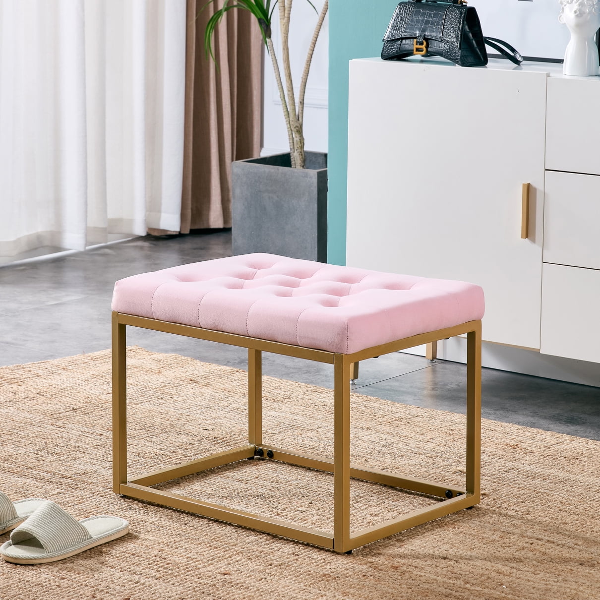 Makeup Vanity Stool Gift for Women Girls, 21.7 Inch Vanity Small ...