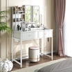 Homall Vanity Desk with Mirror, Power Outlet & LED Lights, Makeup ...