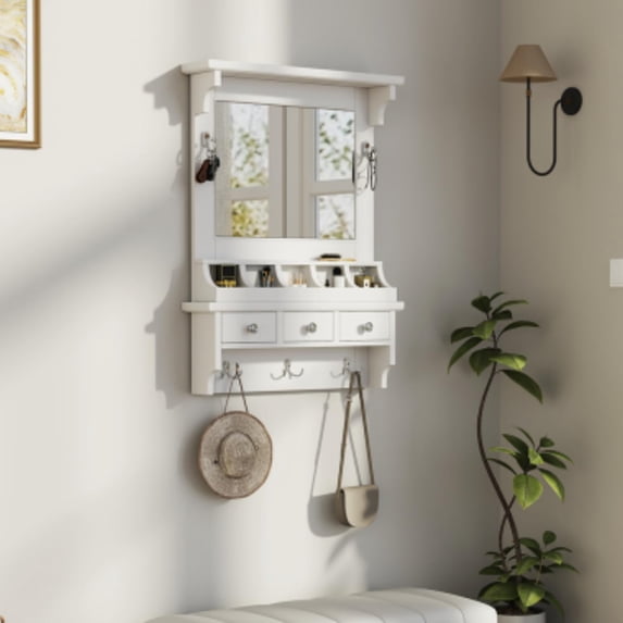 Makeup Vanity, Wall Vanity, Vanity Mirror With Storage Drawers Pockets ...