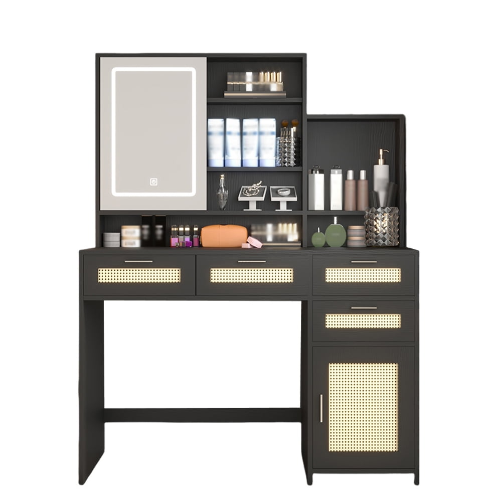 Makeup Vanity With Lights In 3 Colors And Openable Mirror, Vanity Desk ...