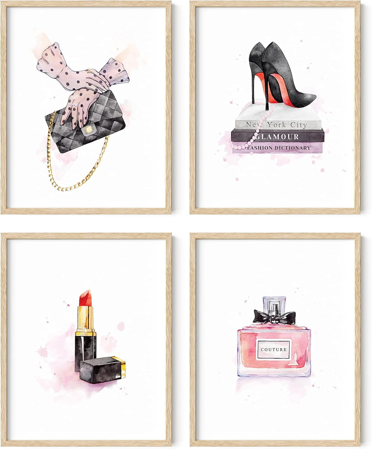Makeup Wall Decor for Makeup Room Set of 4 Makeup Pictures Wall Decor ...