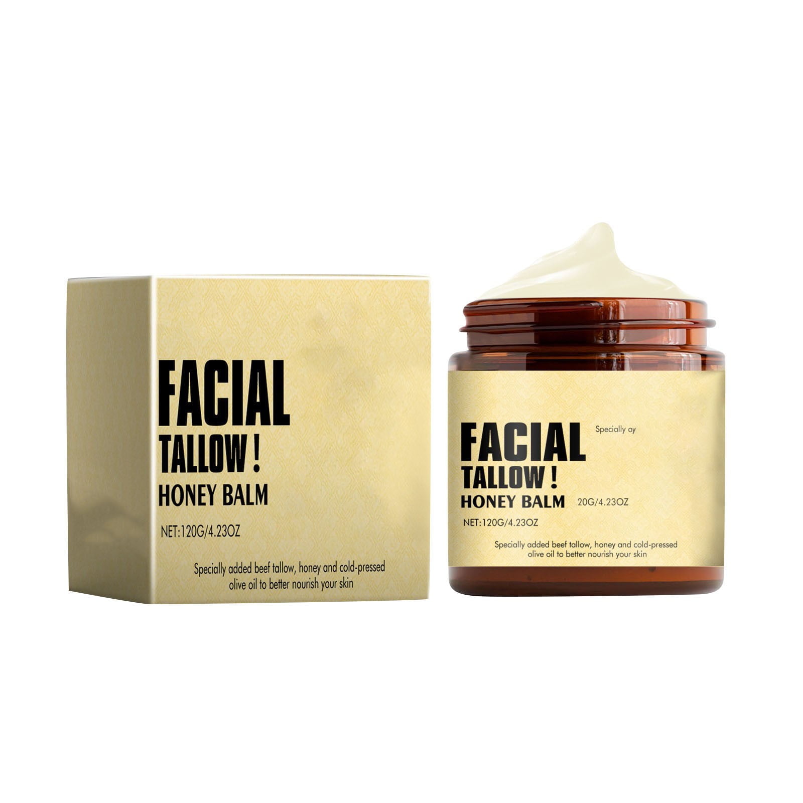 Makeup Whipped Beef Tallow And Honey Balm Unscented Grass Fed Grass