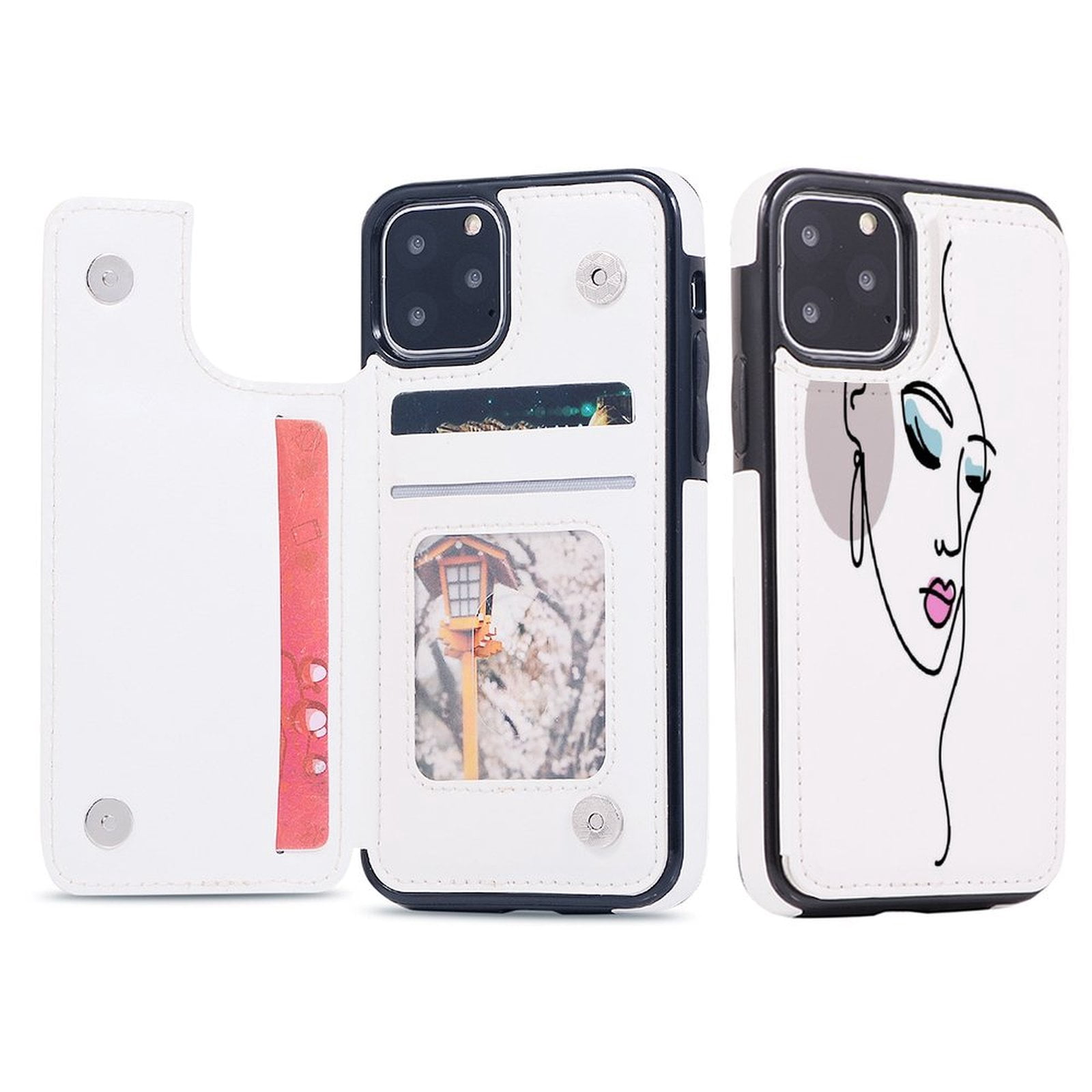 Makeup, Woman, Stick Figure, Elegant Leather Wallet Case for iPhone 16 ...