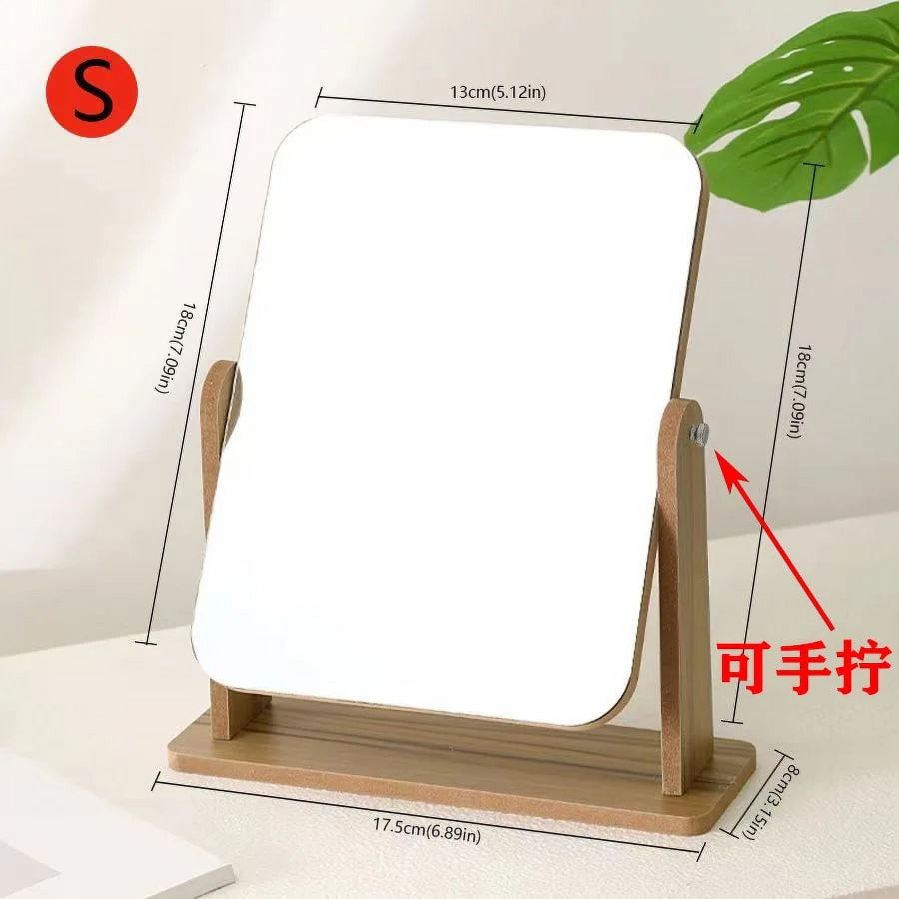 Makeup mirror desktop simple wooden dressing table Solid wood desktop ...