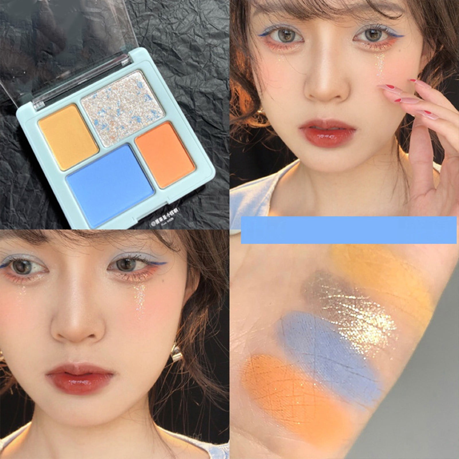 Makeup of Blekii Leen Crystal Can Stereo Four Color Eyeshadow Milky Plate Pearl Light Summer ...