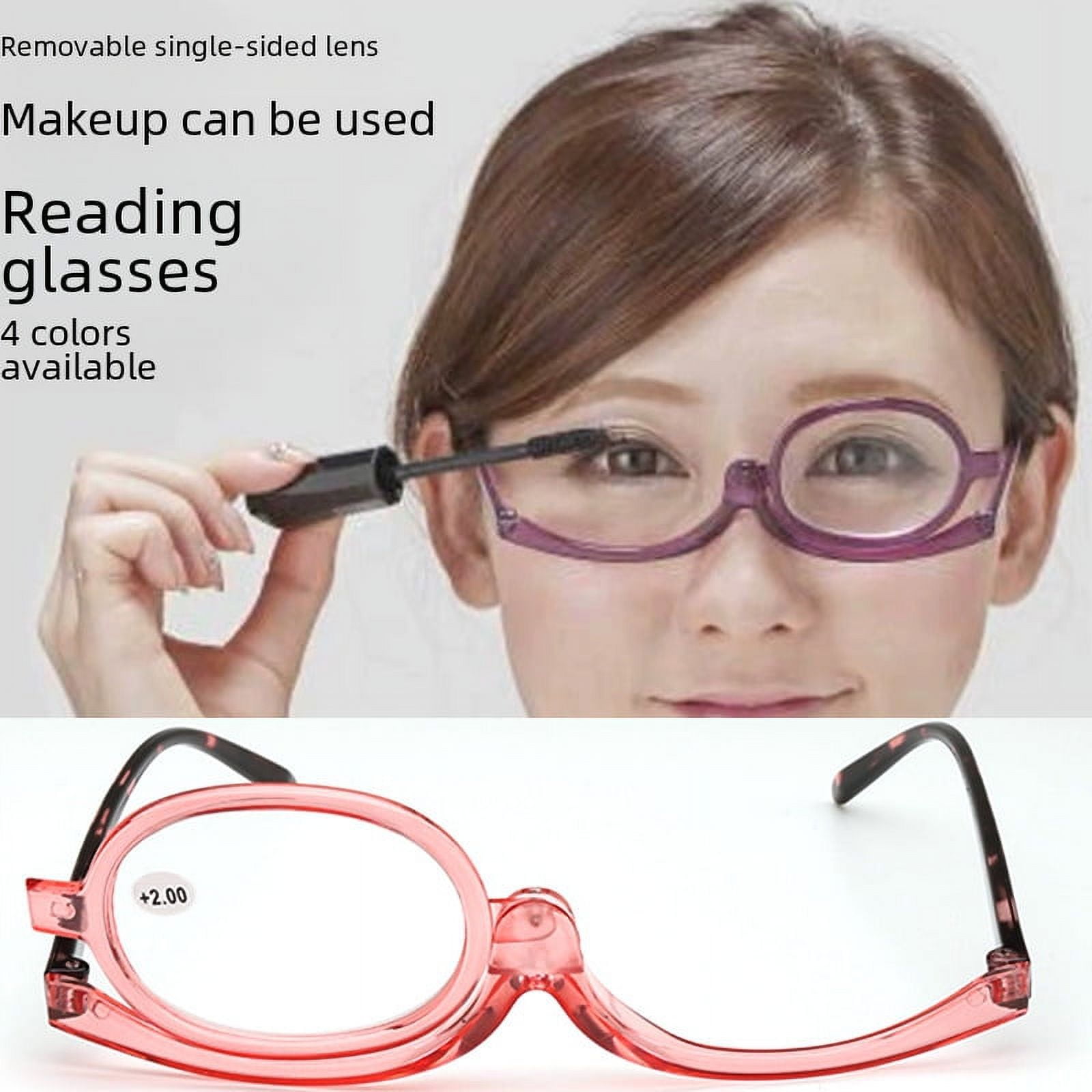 Makeup reading glasses monolithic 120 degree rotating unilateral ...